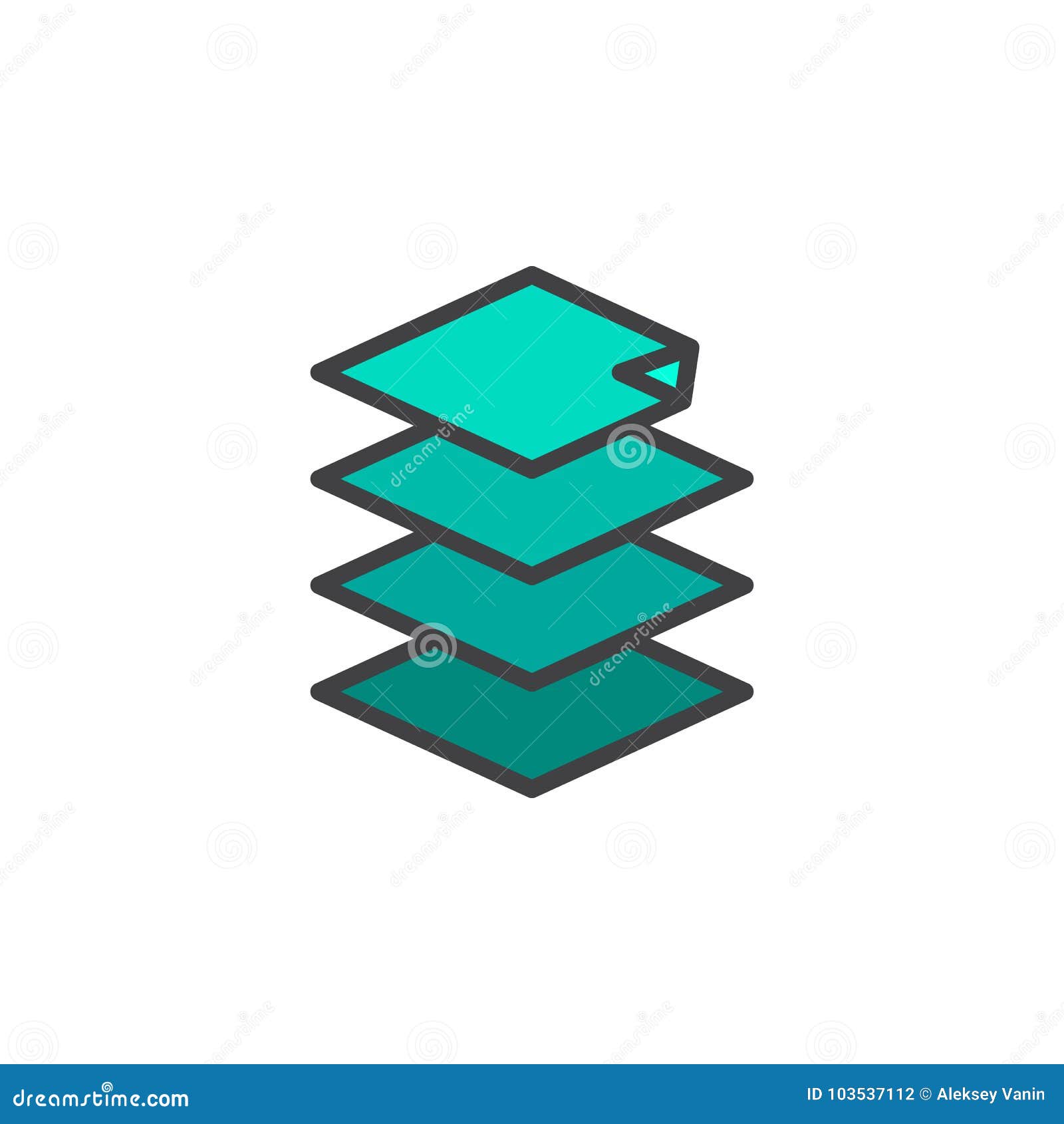 Icono Llenado Capas Del Esquema Ilustración del Vector - Ilustración de ...