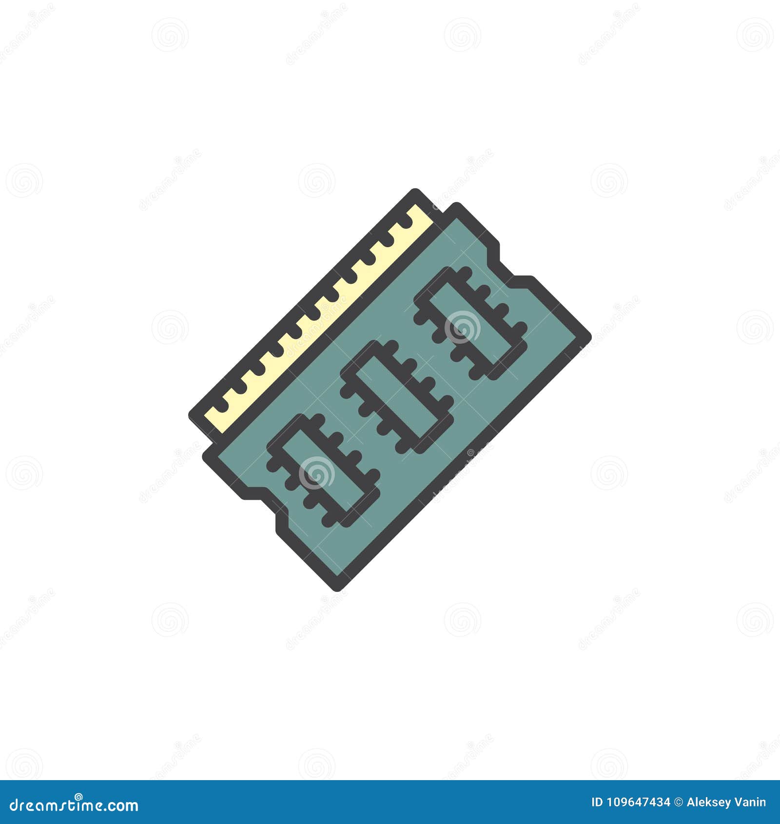 Icono Llenado Del Esquema De La Memoria Ram De Ilustración del Vector ...