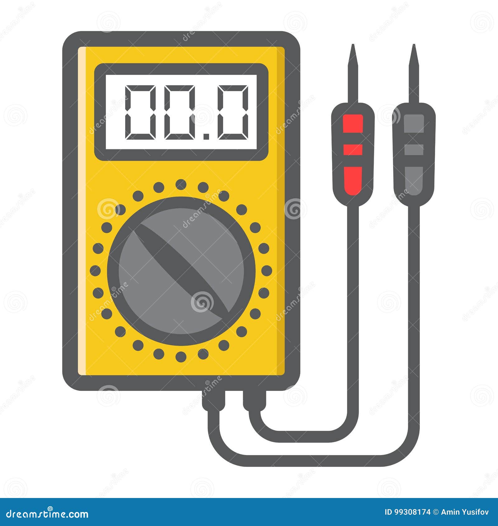Icono Llenado Del Esquema Del Multímetro De Digitaces, Estructura ...