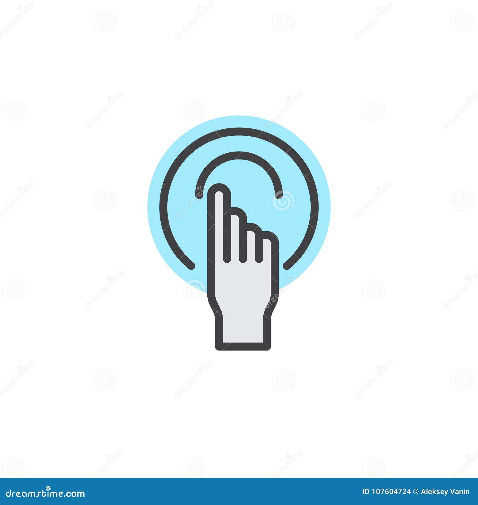 Icono Llenado Interfaz Del Esquema Del Tacto Ilustración del Vector ...