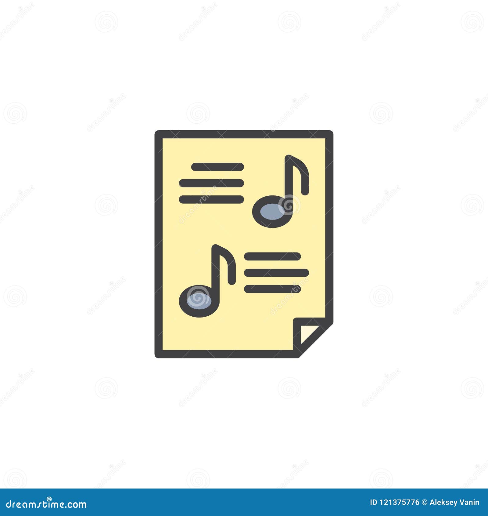 Icono Llenado Partitura Del Esquema Ilustración del Vector ...