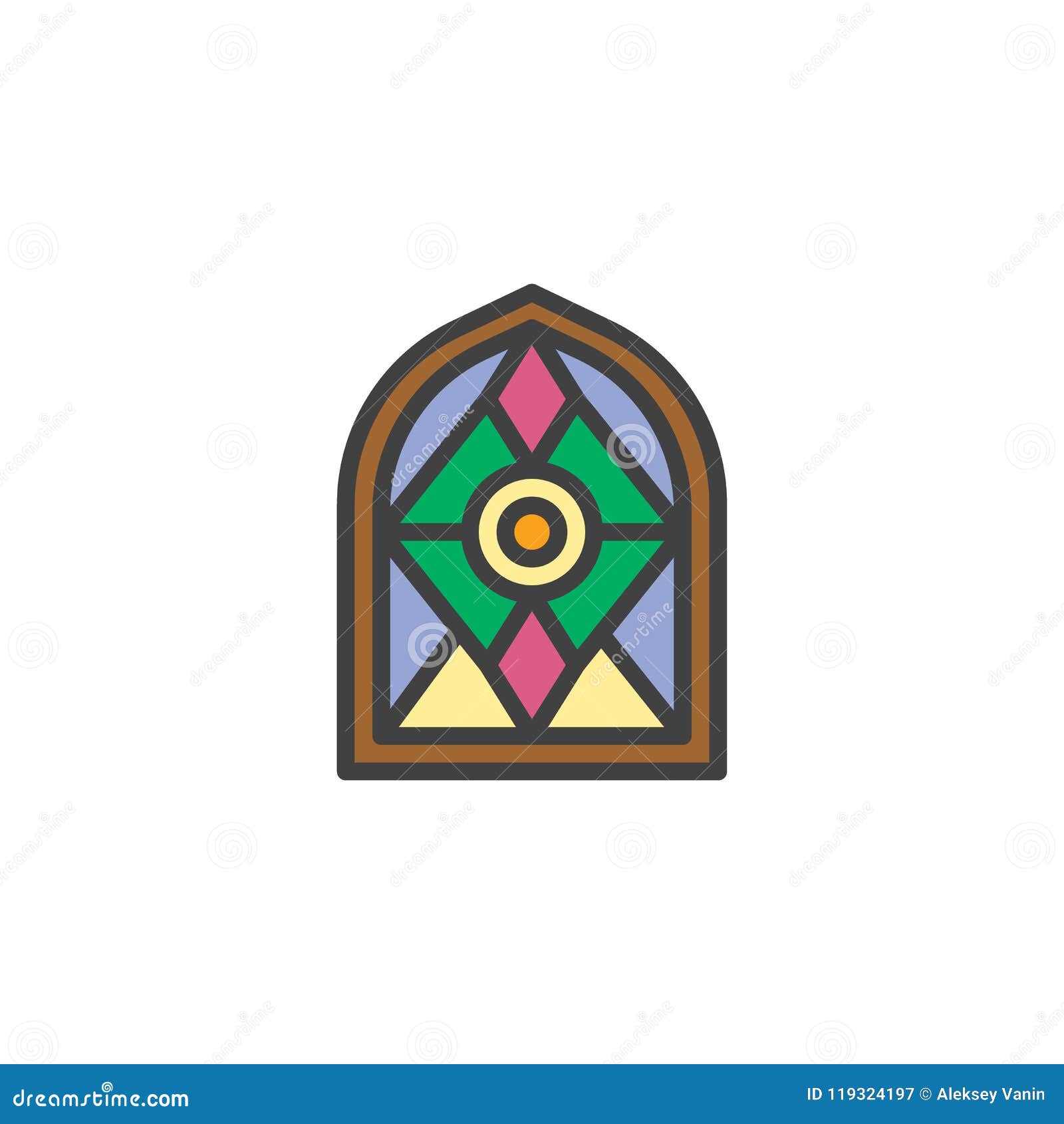 Icono Llenado Vitral Del Esquema Ilustración del Vector - Ilustración ...