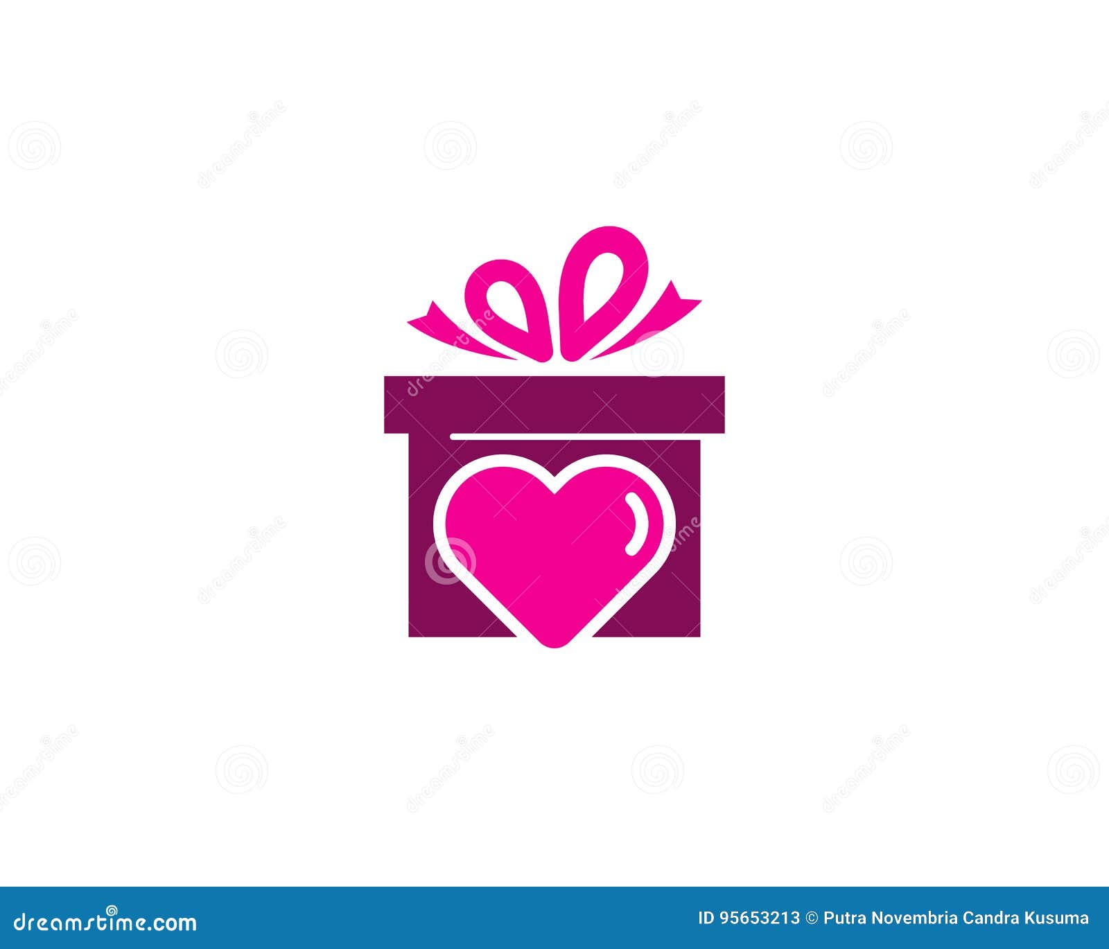 Icono Logo Design Element Del Regalo Del Amor Ilustración del Vector ...