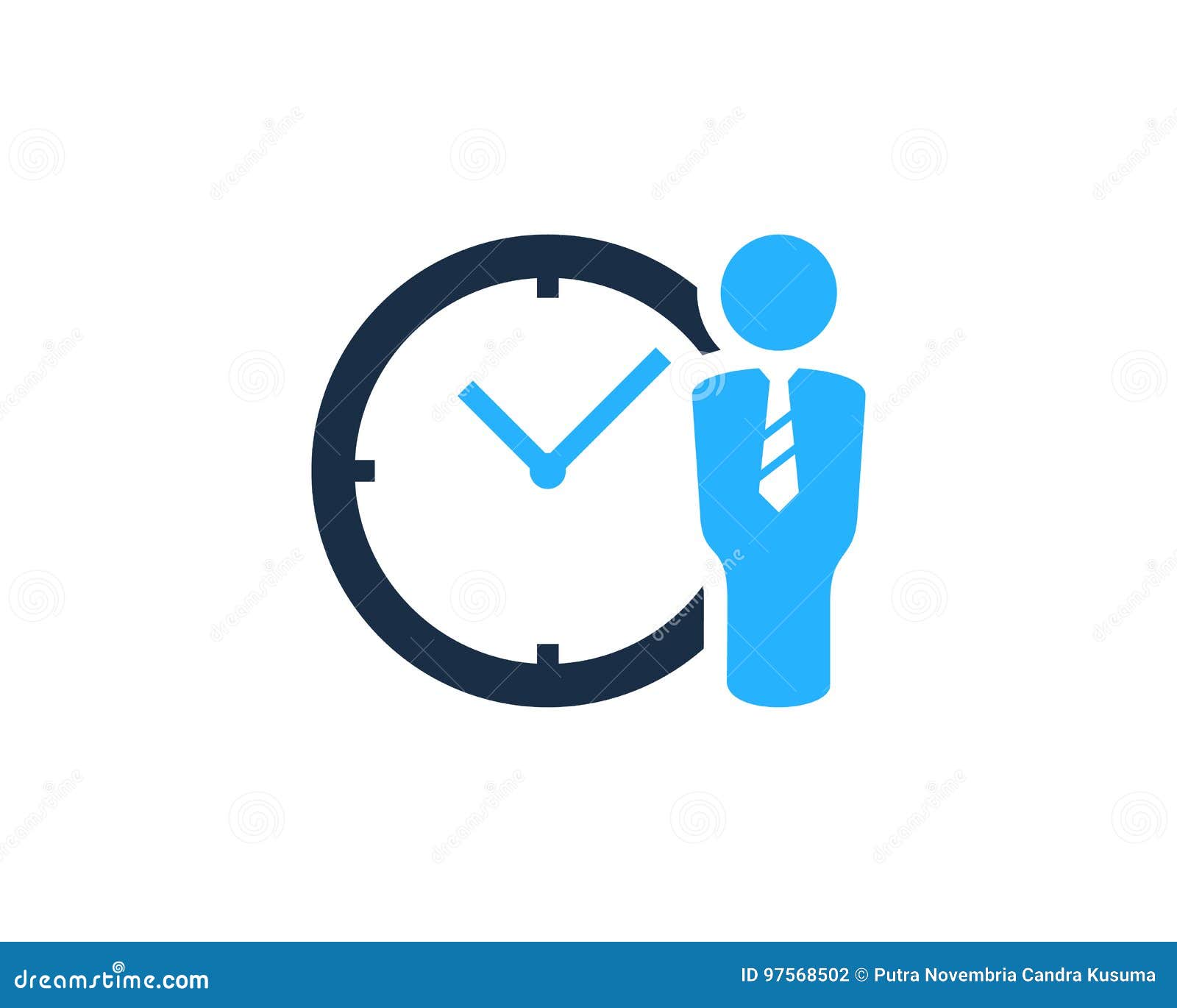 Icono Logo Design Element Del Tiempo De Trabajo Ilustración del Vector ...