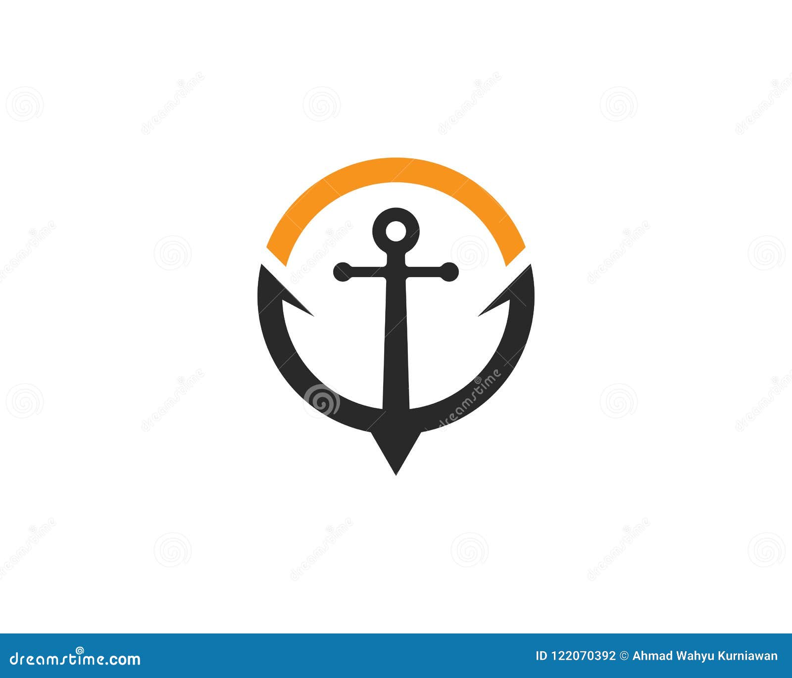 Icono Logo Template Del Ancla Ilustración del Vector - Ilustración de ...