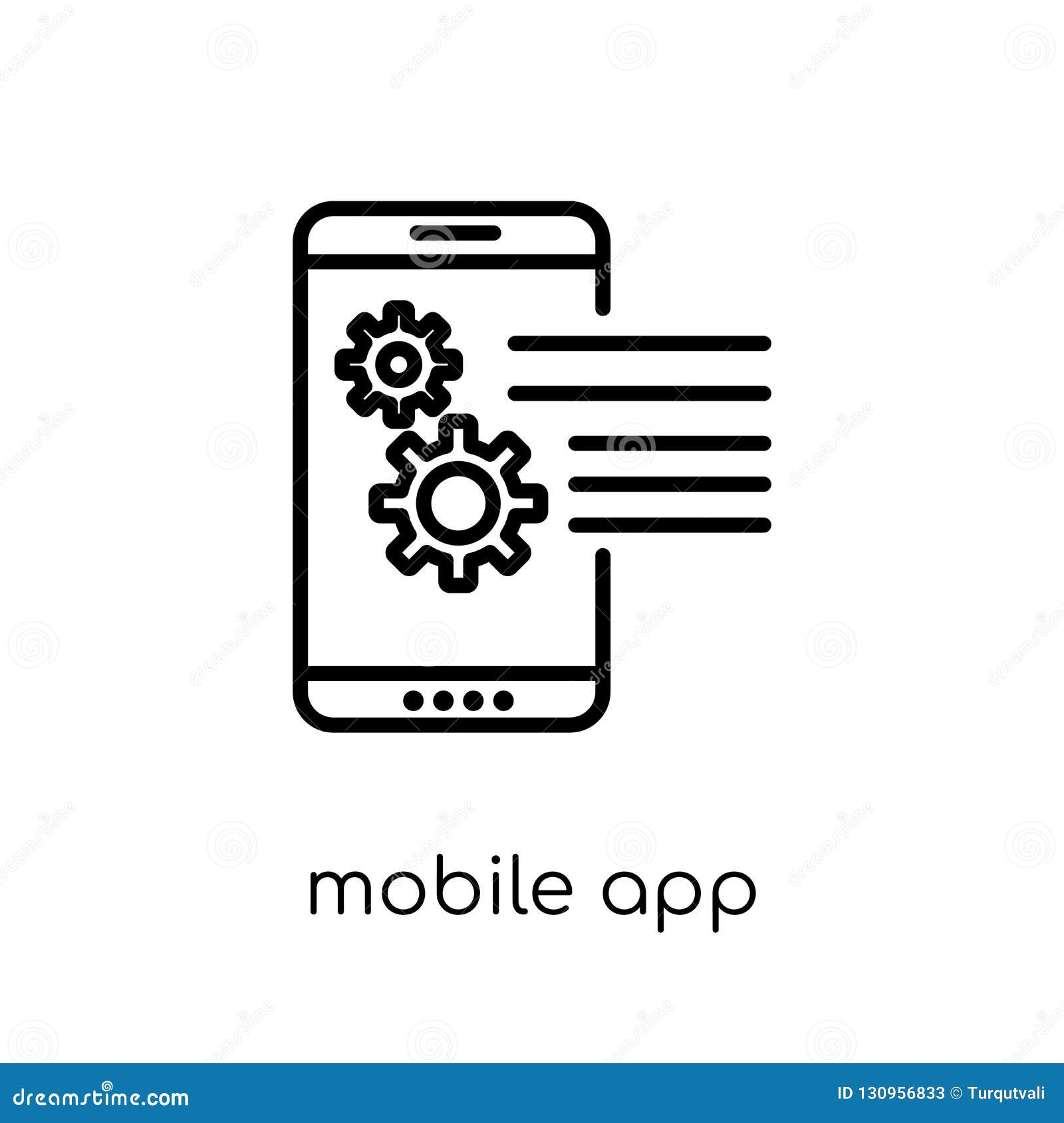 Icono Móvil Del App Ico Móvil Del App Del Vector Linear Plano Moderno ...