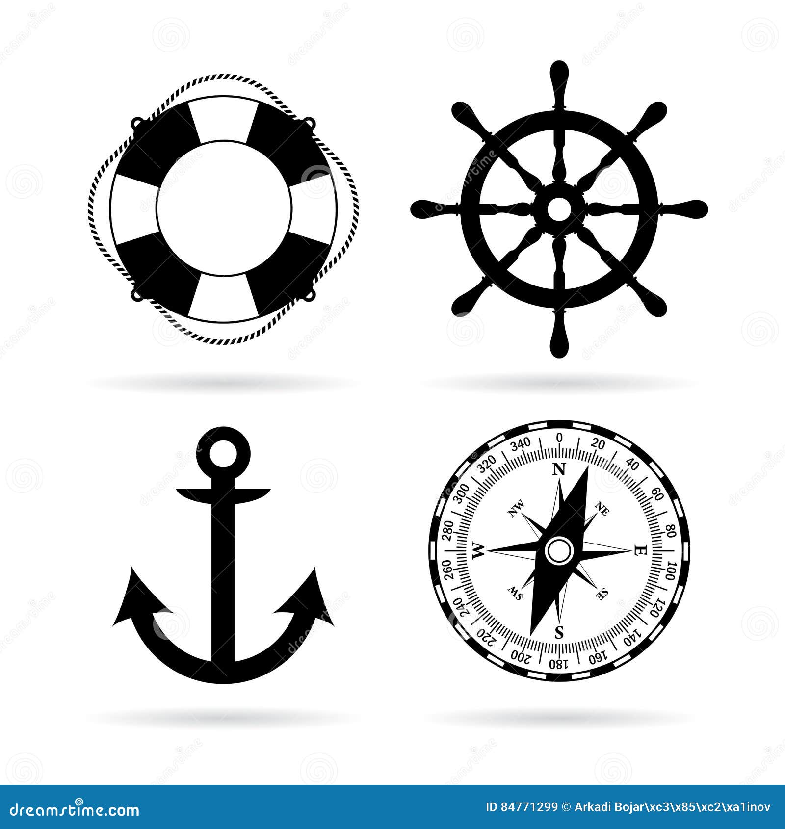 Icono marítimo del mar ilustración del vector. Ilustración de aislado ...