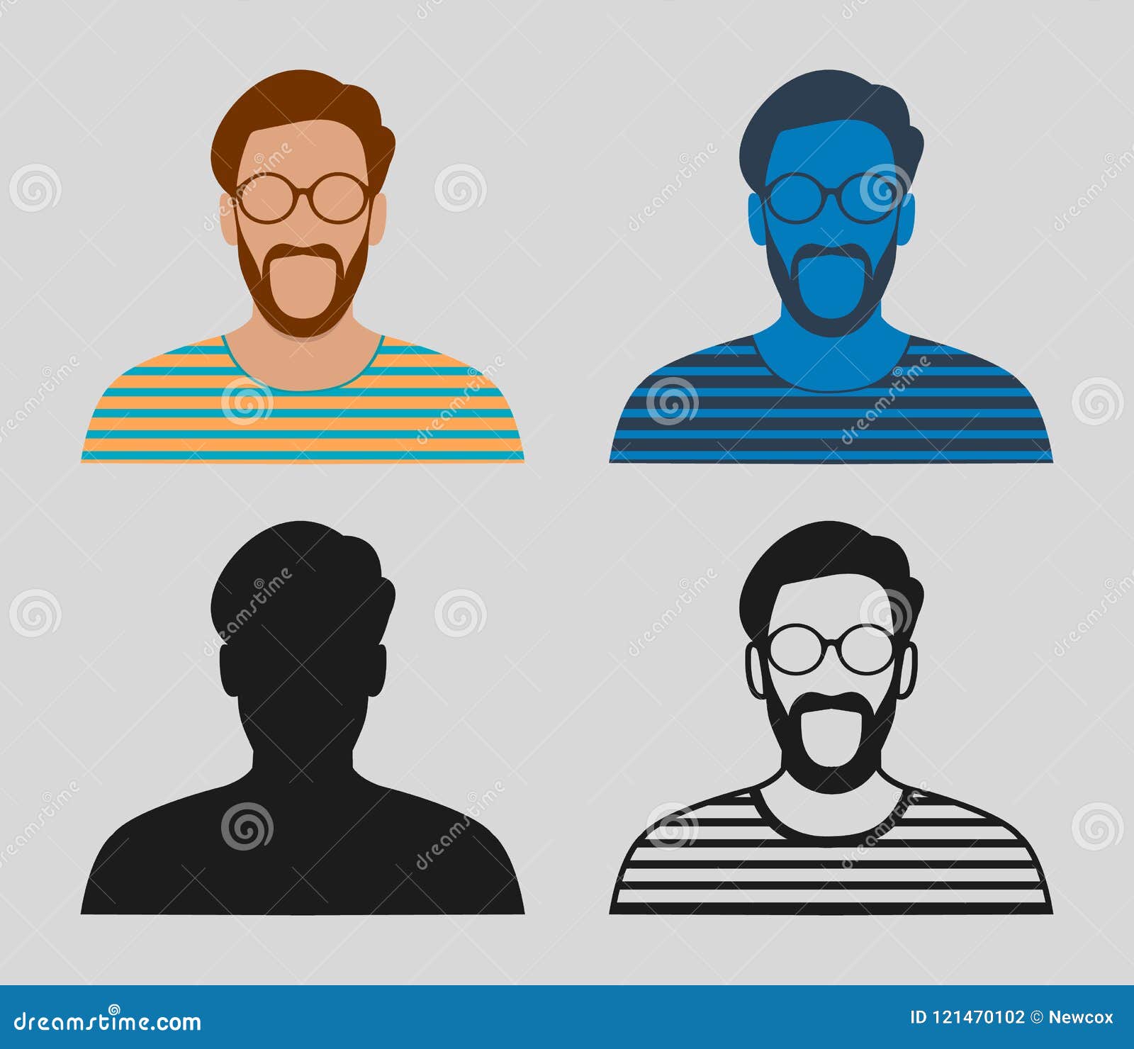 Icono Masculino De Avatar Con La Barba Ilustración del Vector ...