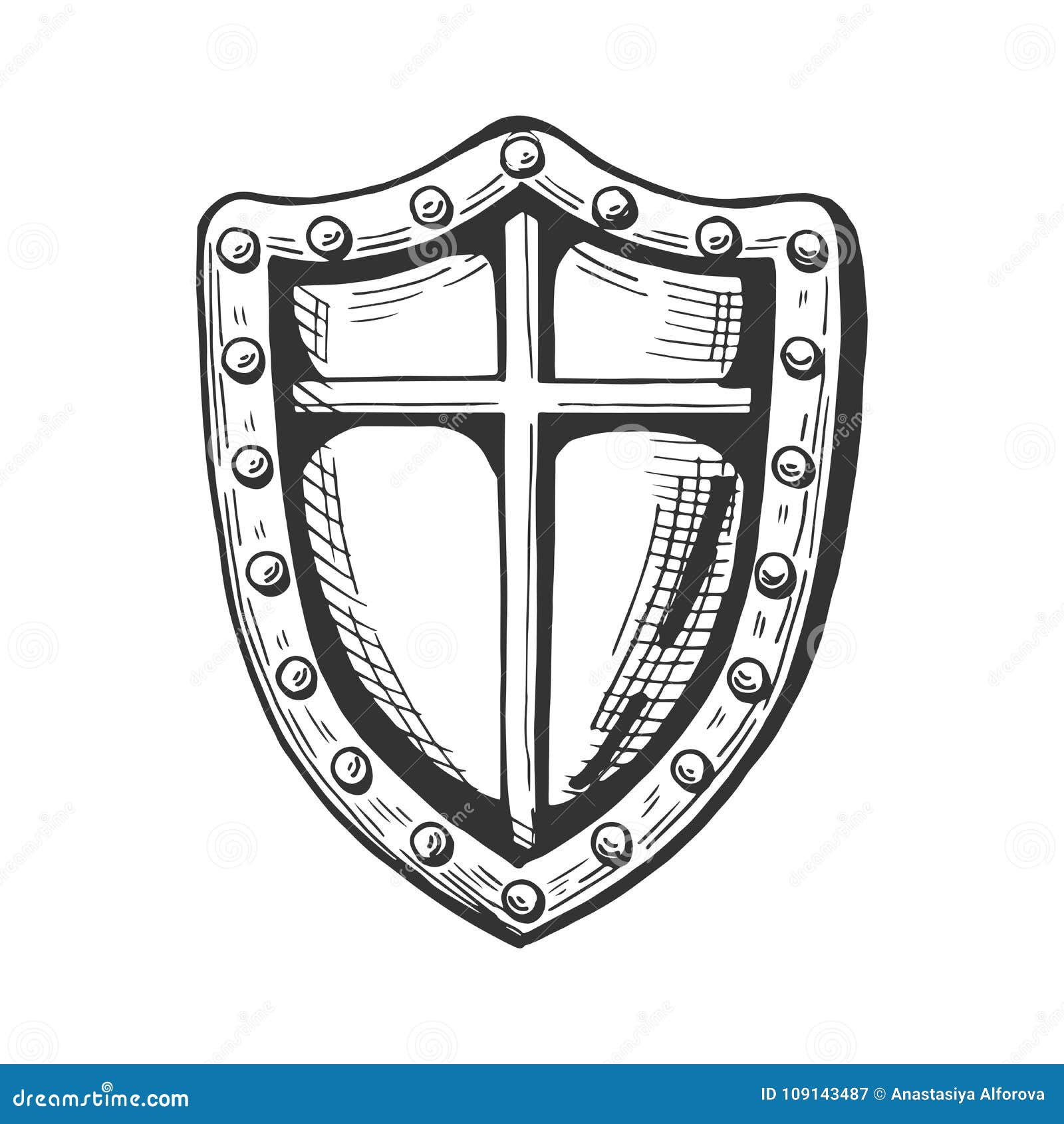 Icono Medieval Del Escudo Del Caballero Ilustración del Vector ...