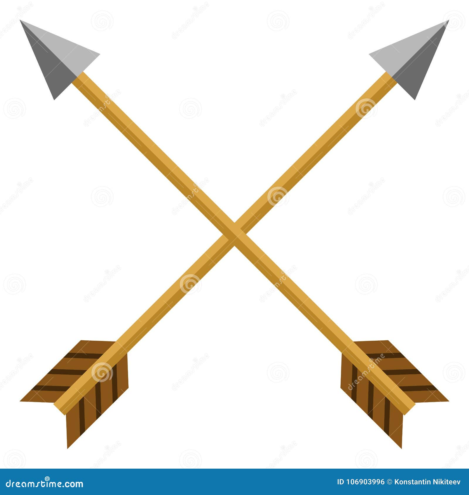 Icono Medieval Del Vector De Flechas Cruzadas Ilustración del Vector ...