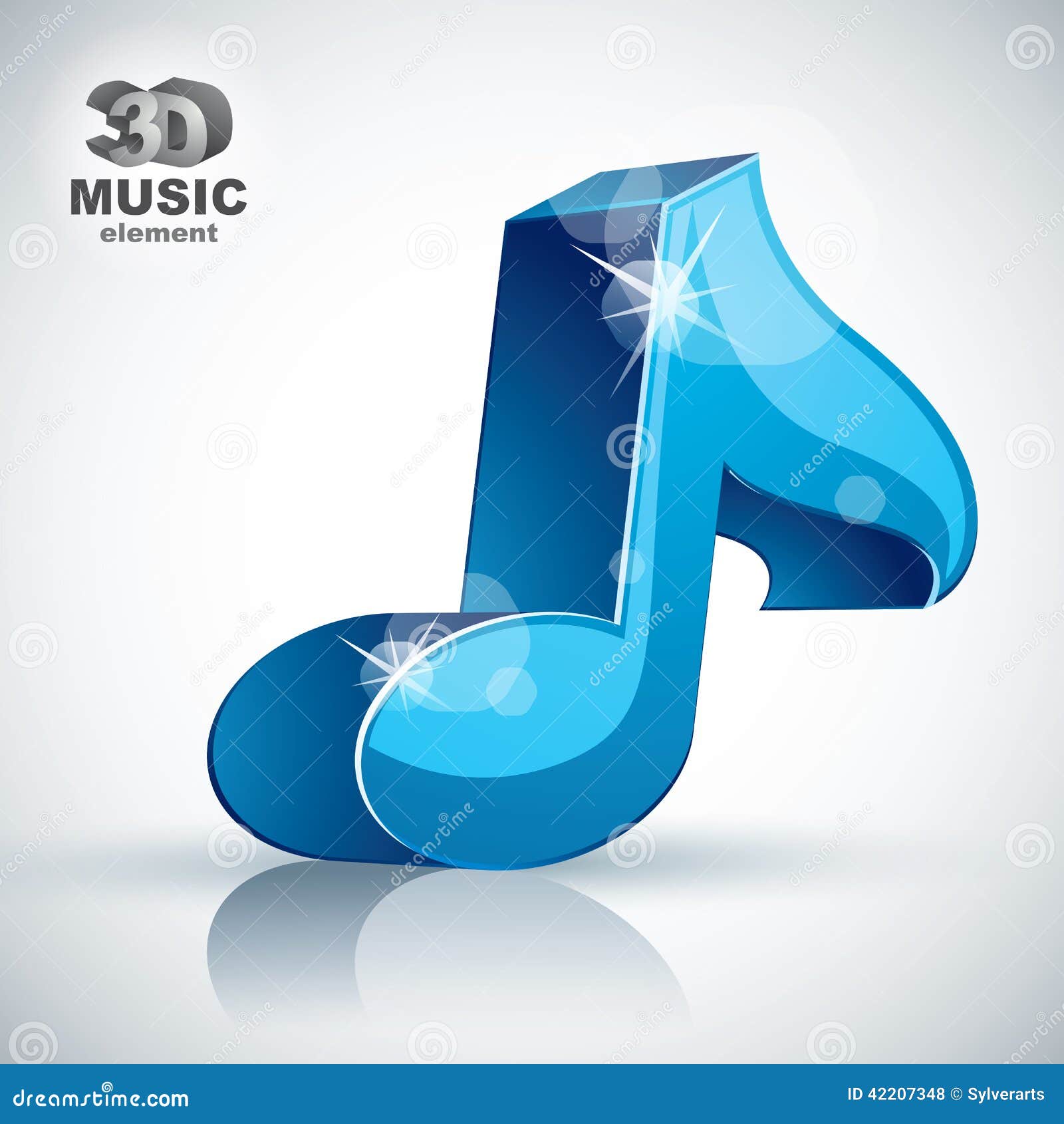 Icono Moderno Musical Azul De La Nota 3d Stock de ilustración ...