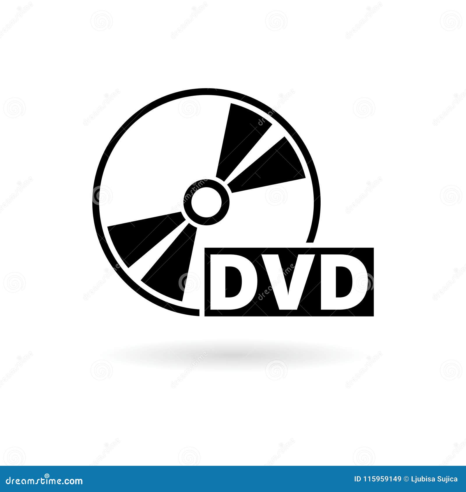 Icono Negro Del DVD, Icono Simple Del Vector Ilustración del Vector ...