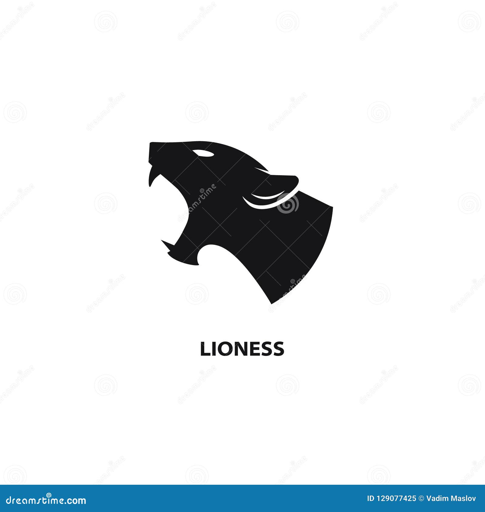 Icono Negro Principal De La Leona Ilustración del Vector - Ilustración ...