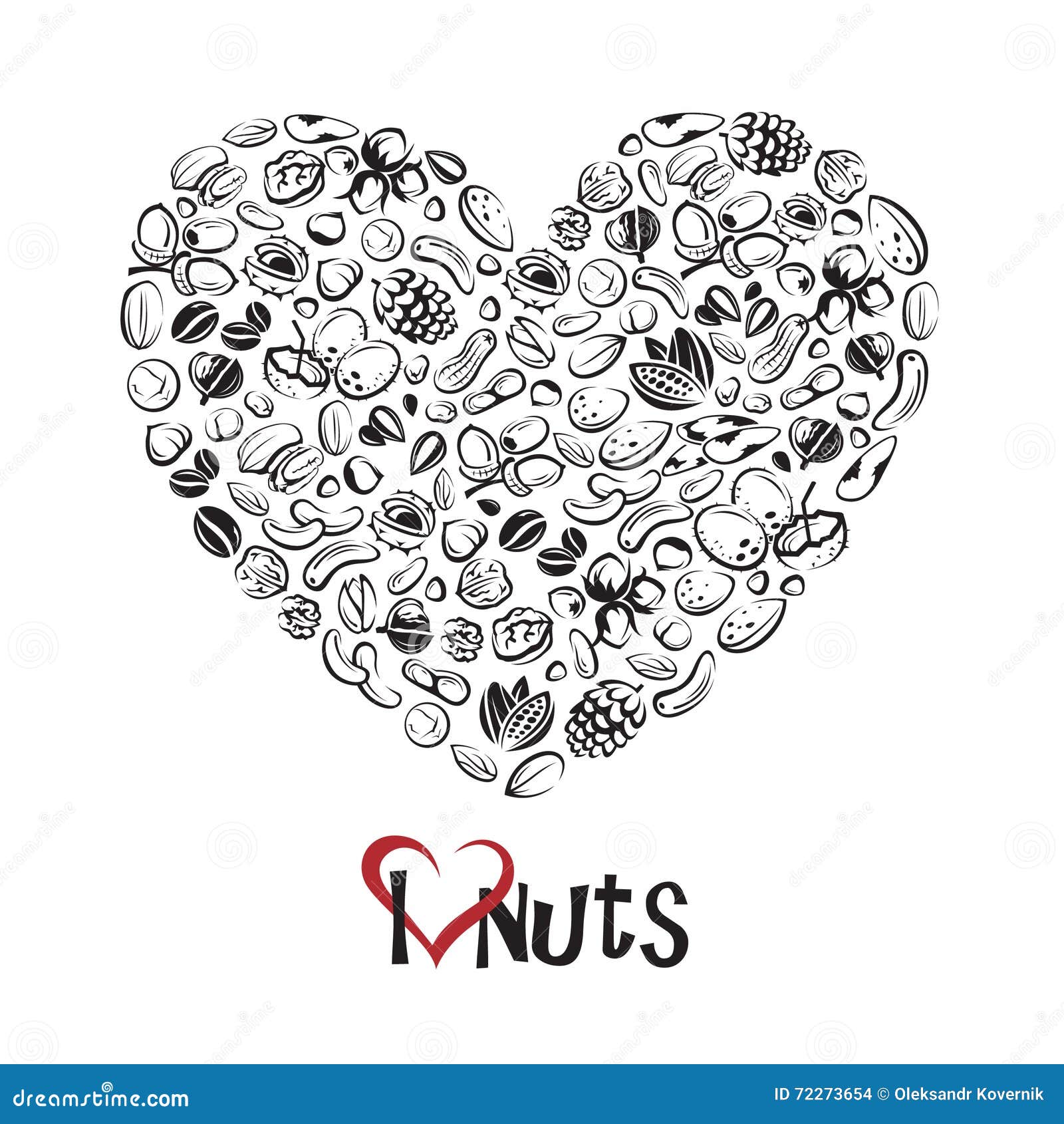 Icono Nuts como corazón ilustración del vector. Ilustración de ...