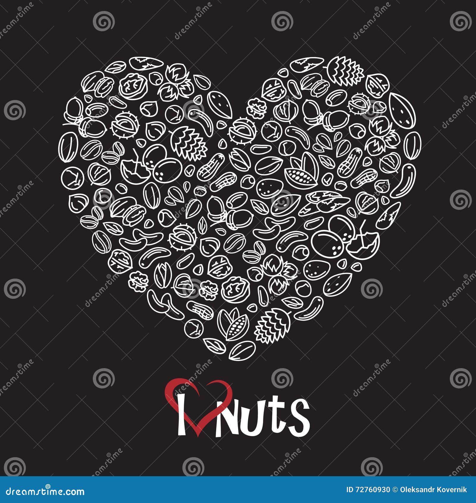 Icono Nuts como corazón ilustración del vector. Ilustración de icono ...