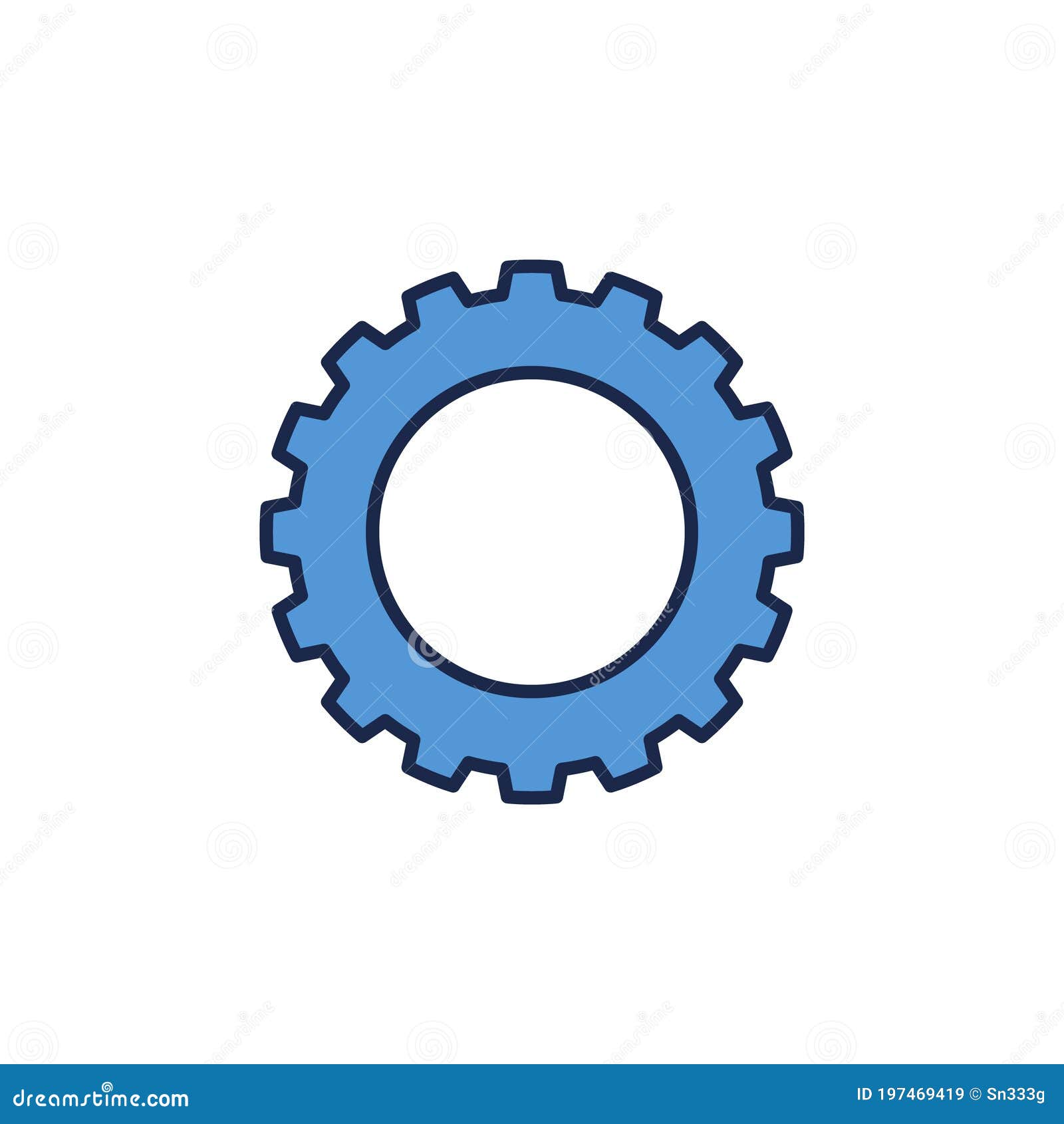 Icono O Logotipo Del Concepto Del Engranaje Azul Del Vector Ilustración ...