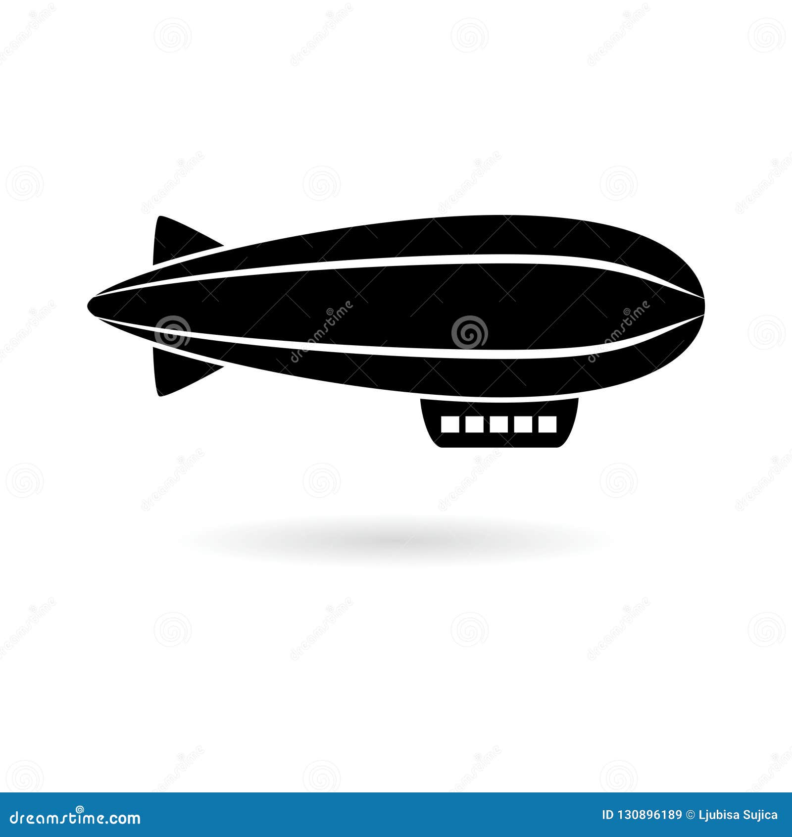 Icono O Logotipo Negro Del Dirigible Aislado En Blanco Ilustración del ...