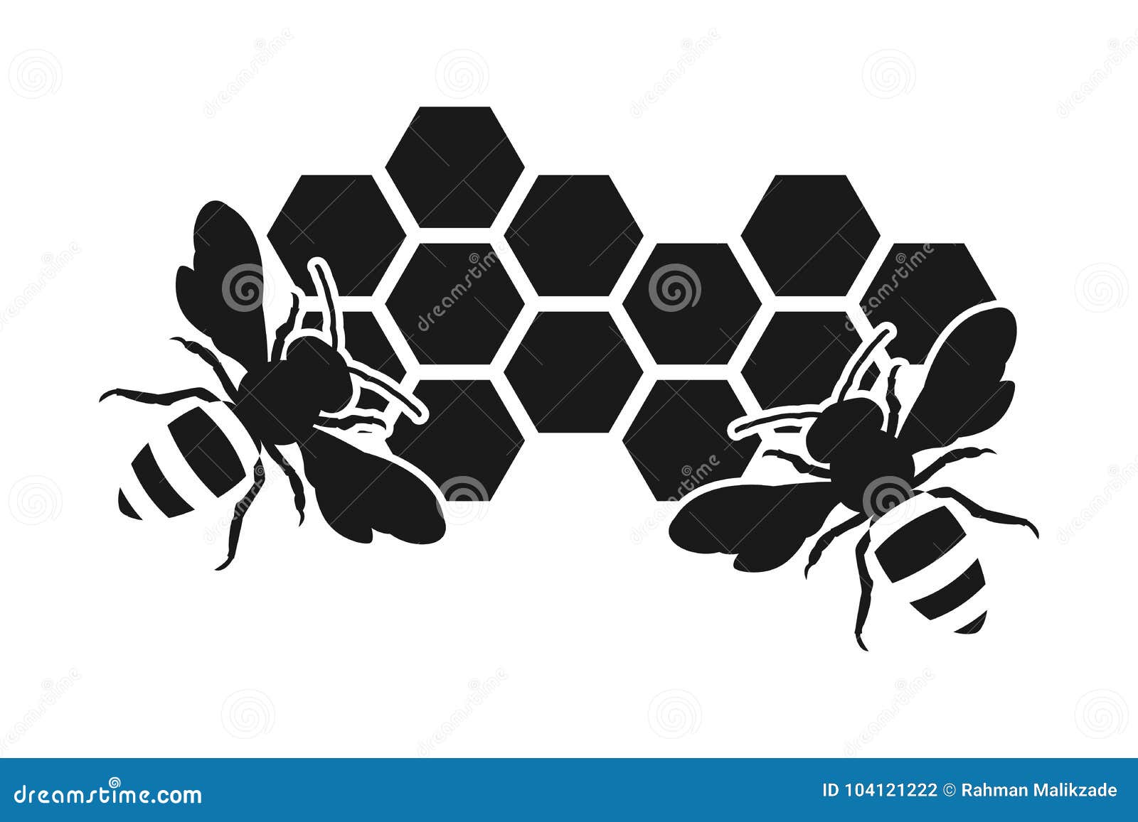 Icono O Silueta, Panal De La Abeja Ilustración del Vector - Ilustración ...