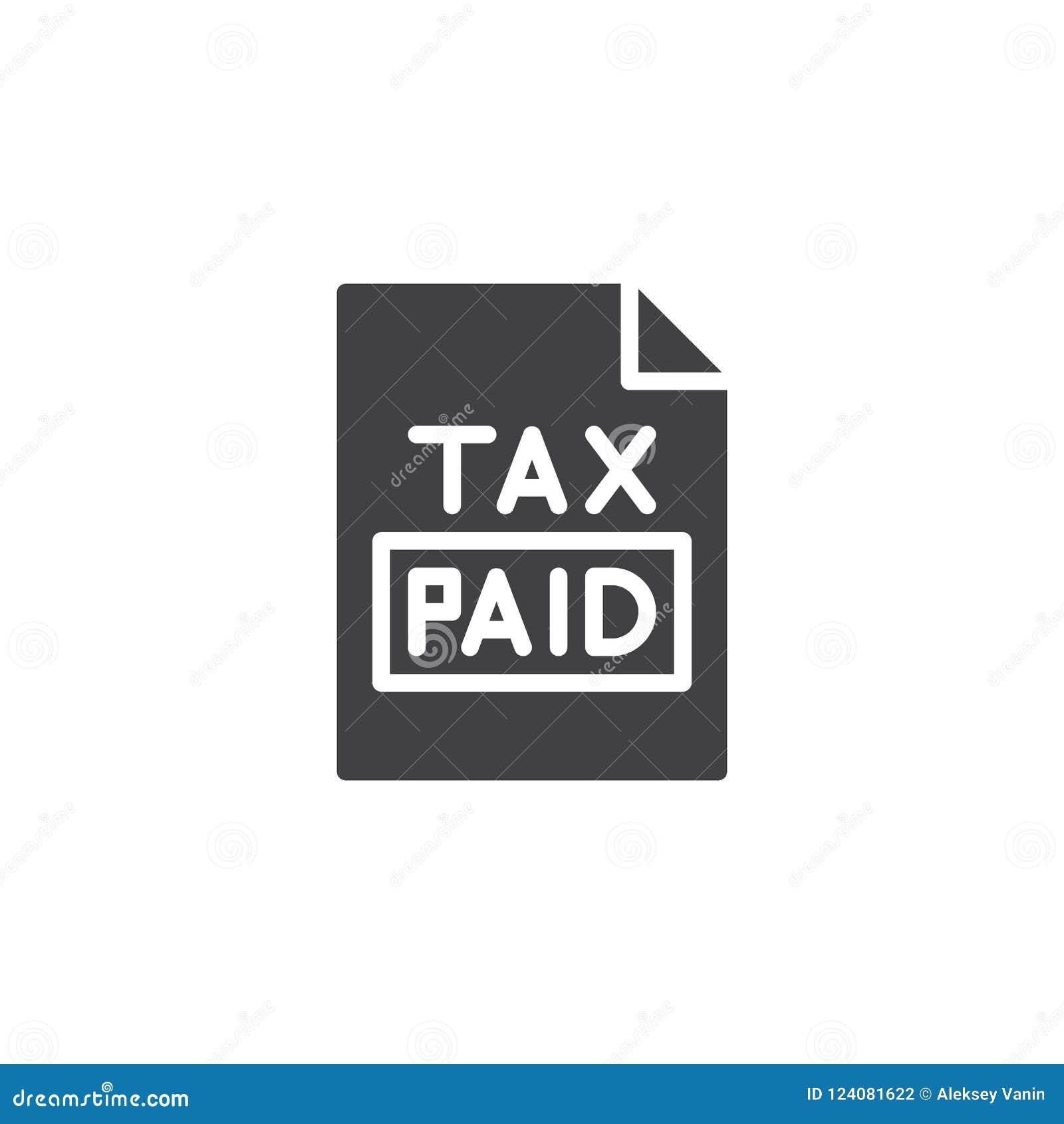 Icono Pagado Del Vector Del Documento Del Impuesto Ilustración del ...