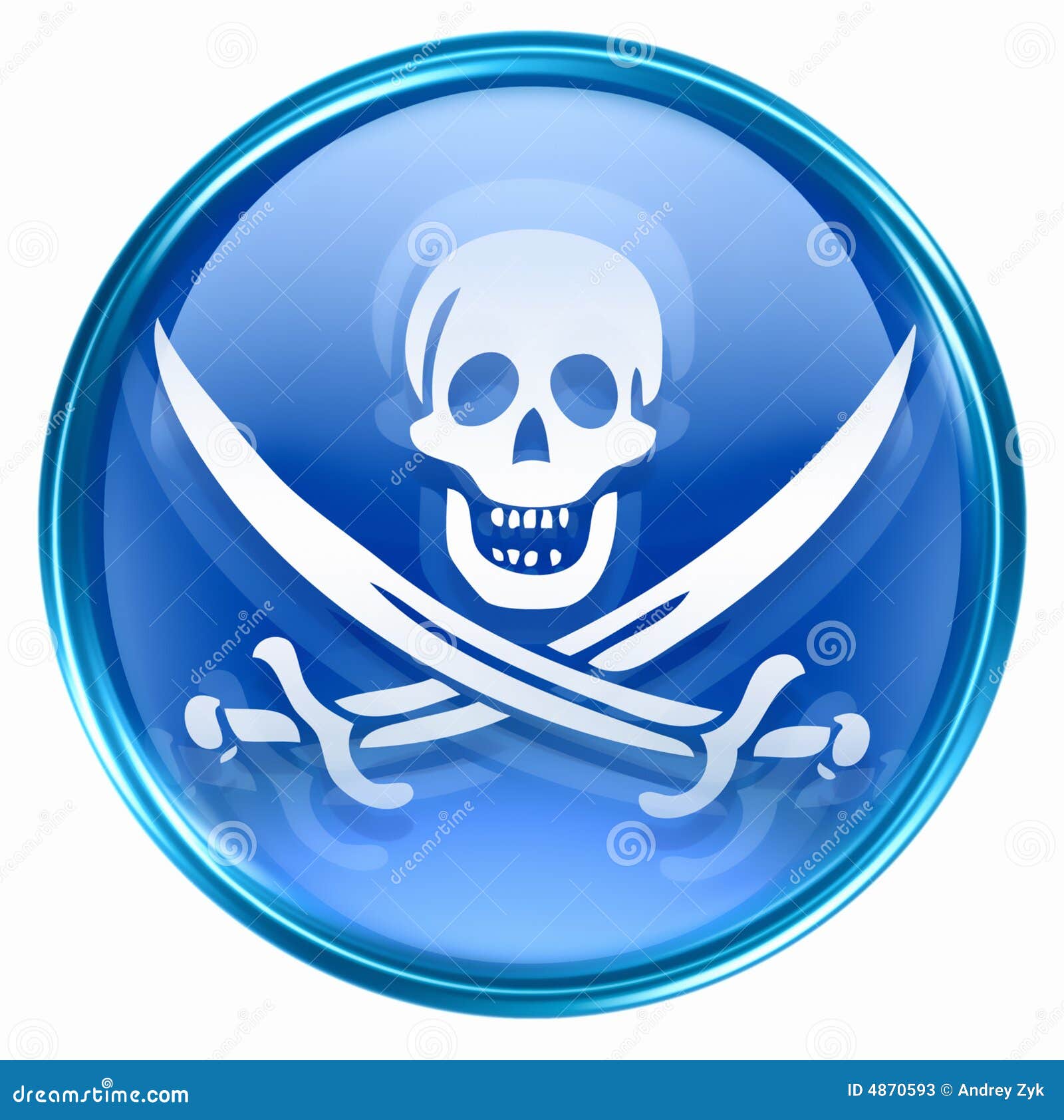 Icono pirata azul stock de ilustración. Ilustración de pirata - 4870593