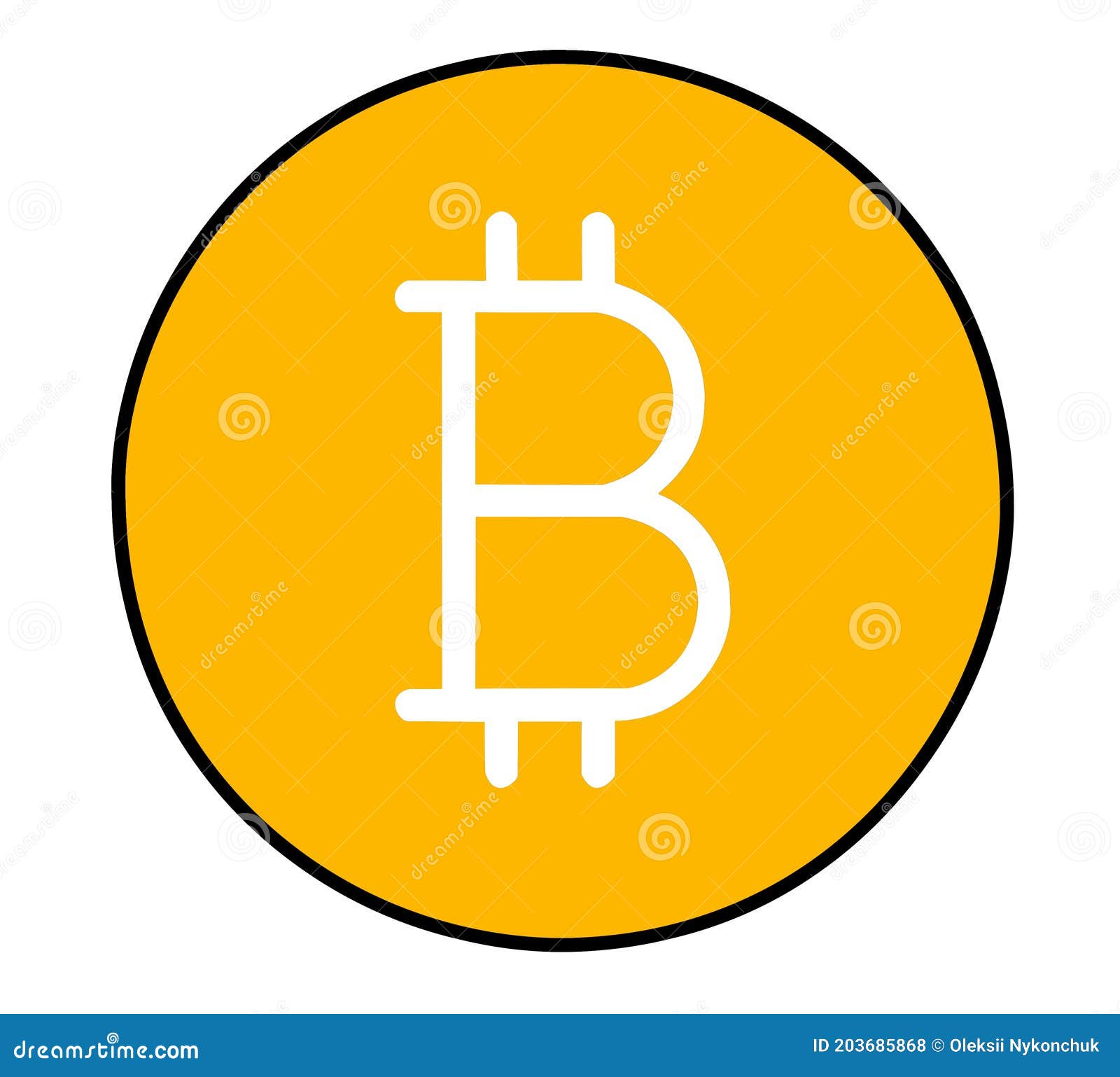 Icono Plano De Bitcoin Sobre Fondo Blanco Stock de ilustración ...