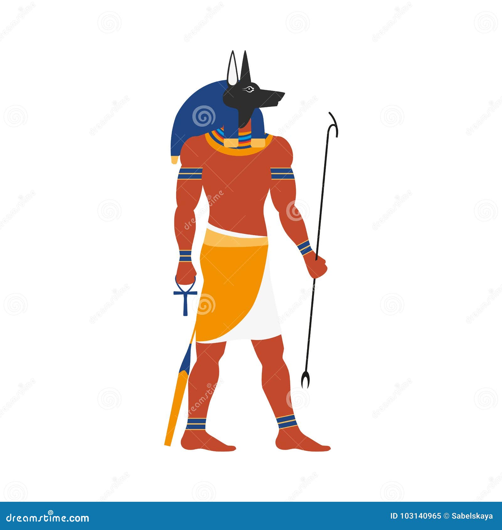 Icono Plano De Dios De Anubis Egipto Del Vector Ilustración del Vector ...