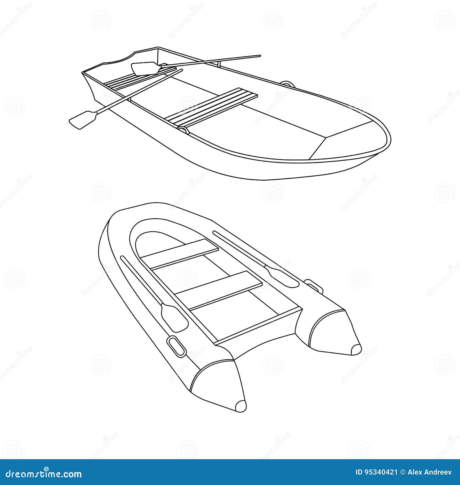 Icono Plano De La Balsa Y Del Barco Ejemplo Del Vector Del Esquema ...