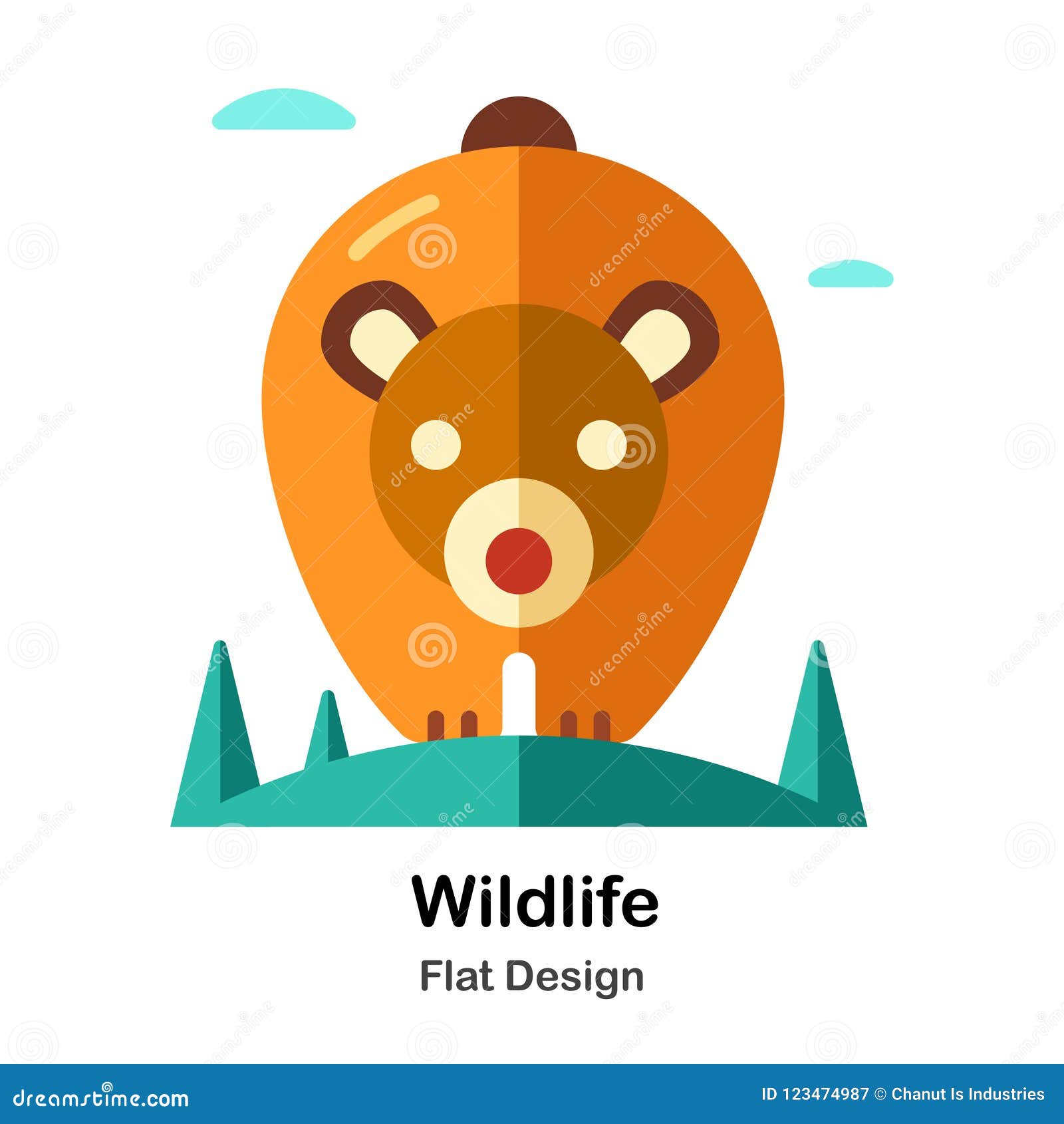 Icono plano de la fauna ilustración del vector. Ilustración de salvaje ...