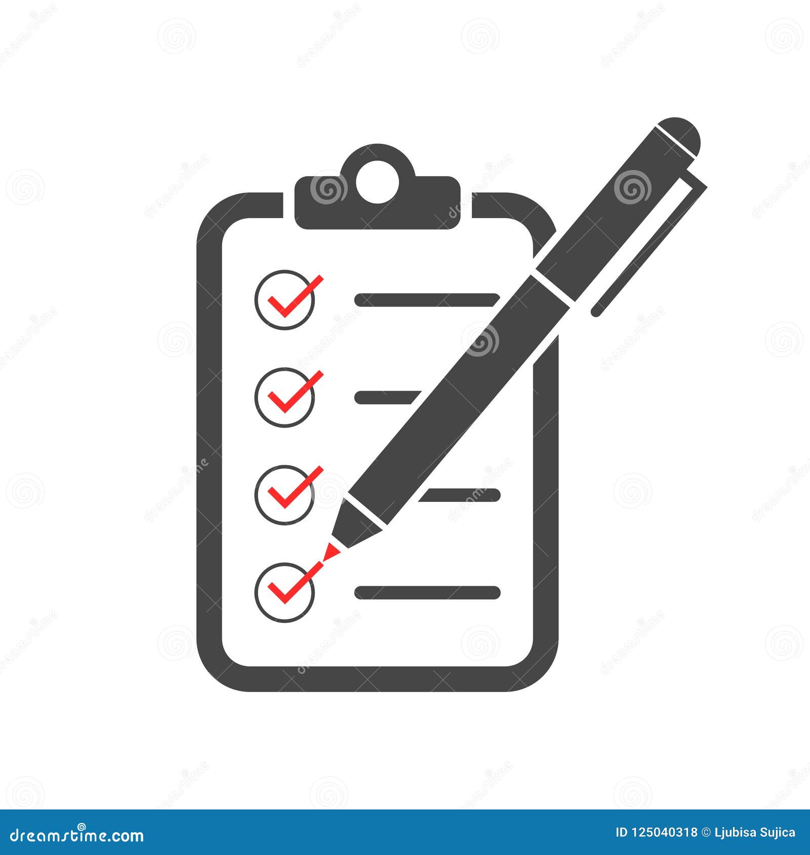 Icono Plano De La Lista De Control, Icono Simple Del Vector Ilustración ...