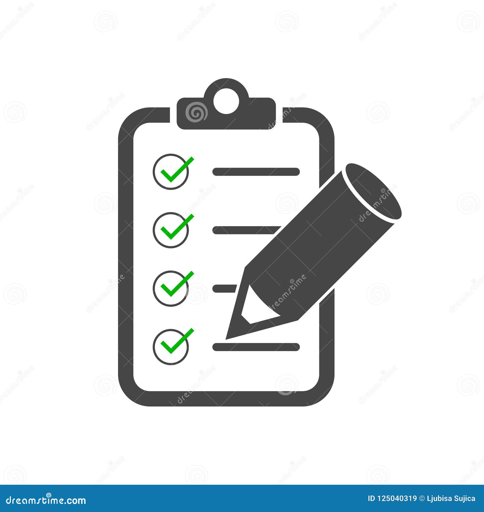 Icono Plano De La Lista De Control, Icono Simple Del Vector Stock de ...