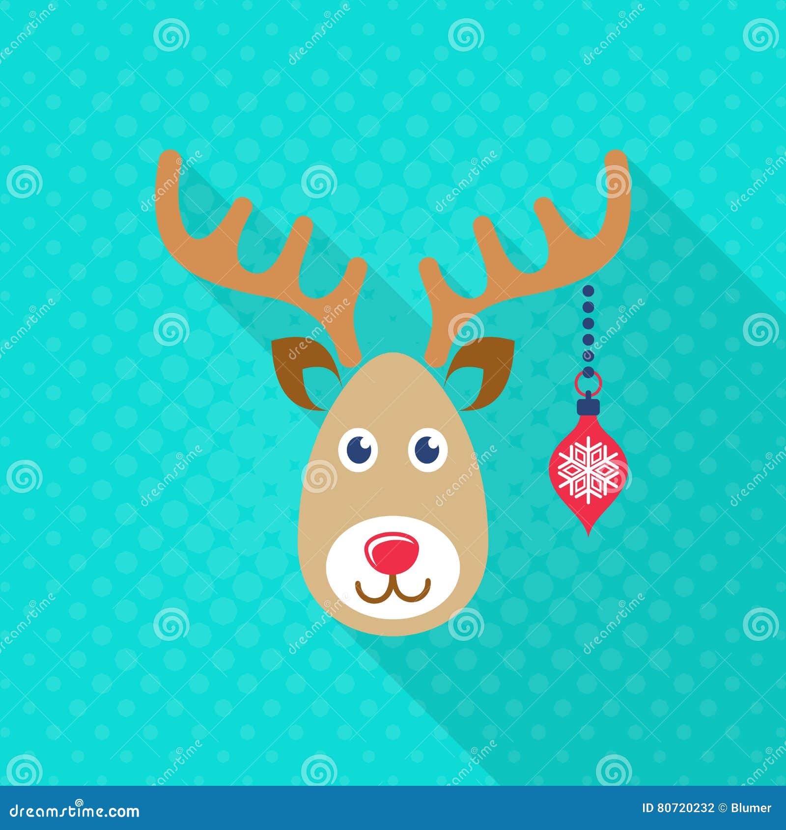 Icono Plano De La Navidad De La Cara Del Reno Ilustración del Vector ...