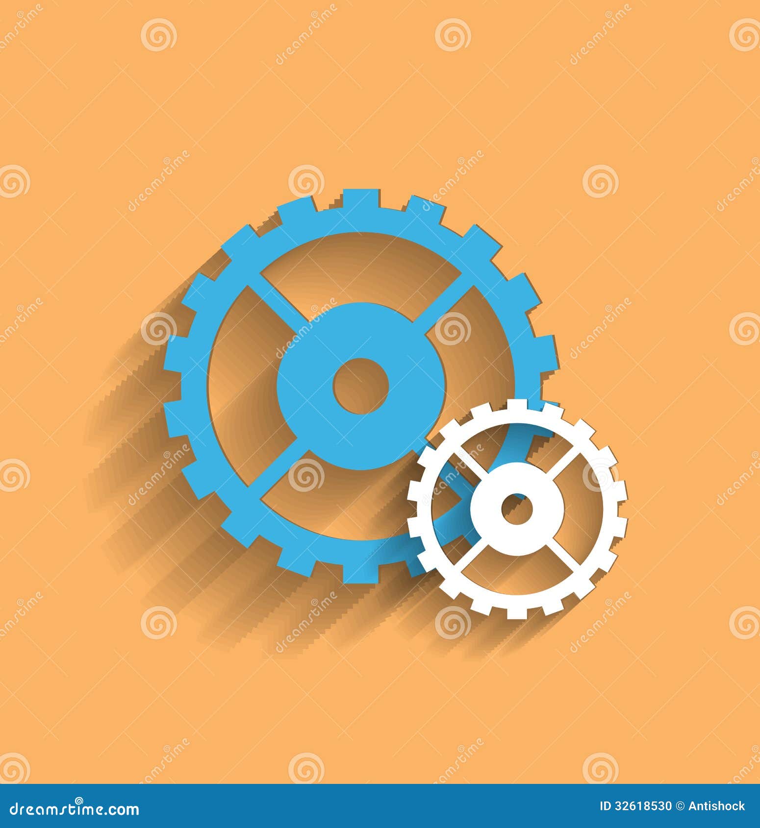 Icono Plano De La Rueda Dentada Del Vector Ilustración del Vector ...