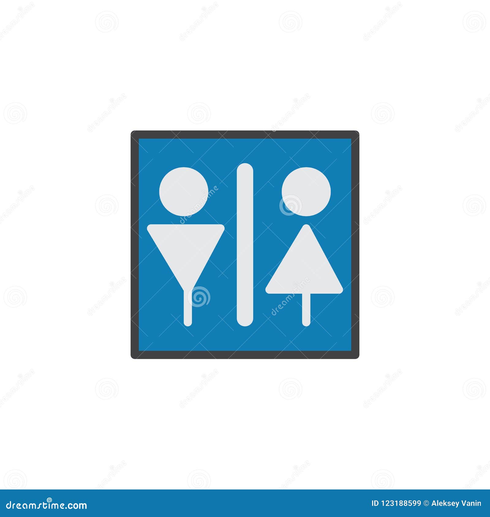 Icono Plano De Las Personas Del WC Ilustración del Vector - Ilustración ...