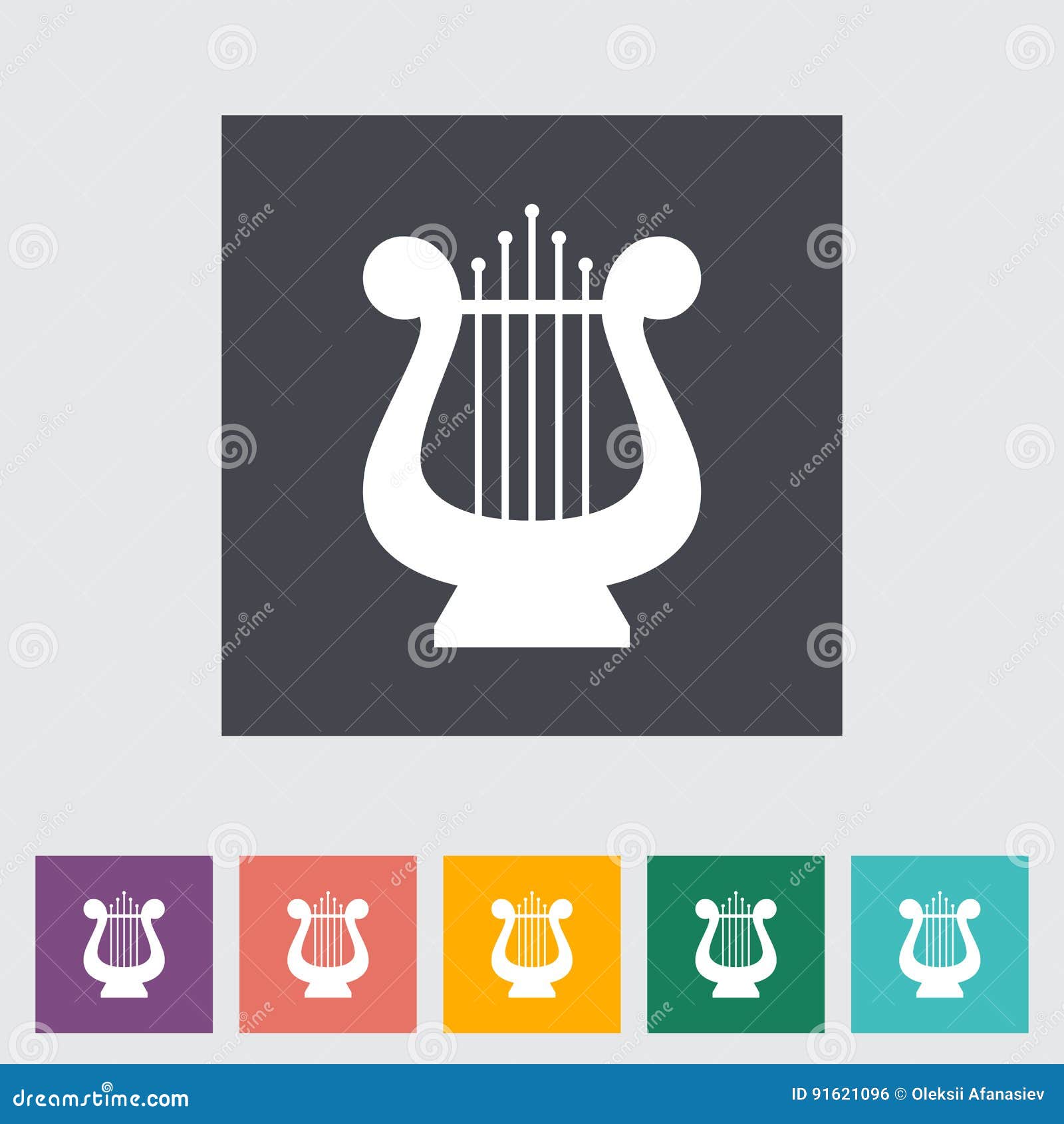 Icono plano de Lyra ilustración del vector. Ilustración de pintura ...