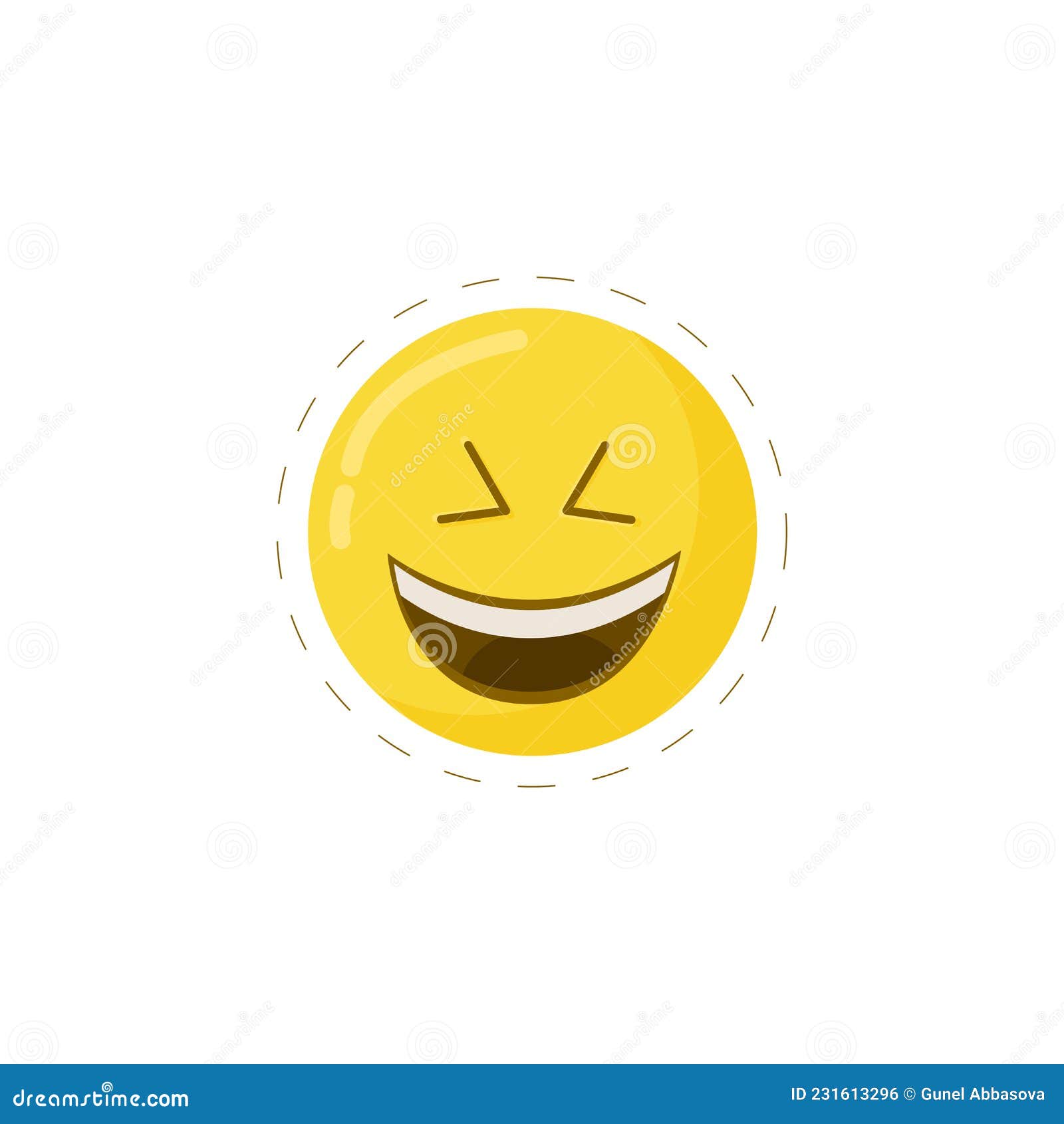 Icono Plano De Risa Emoticono Stock de ilustración - Ilustración de ...