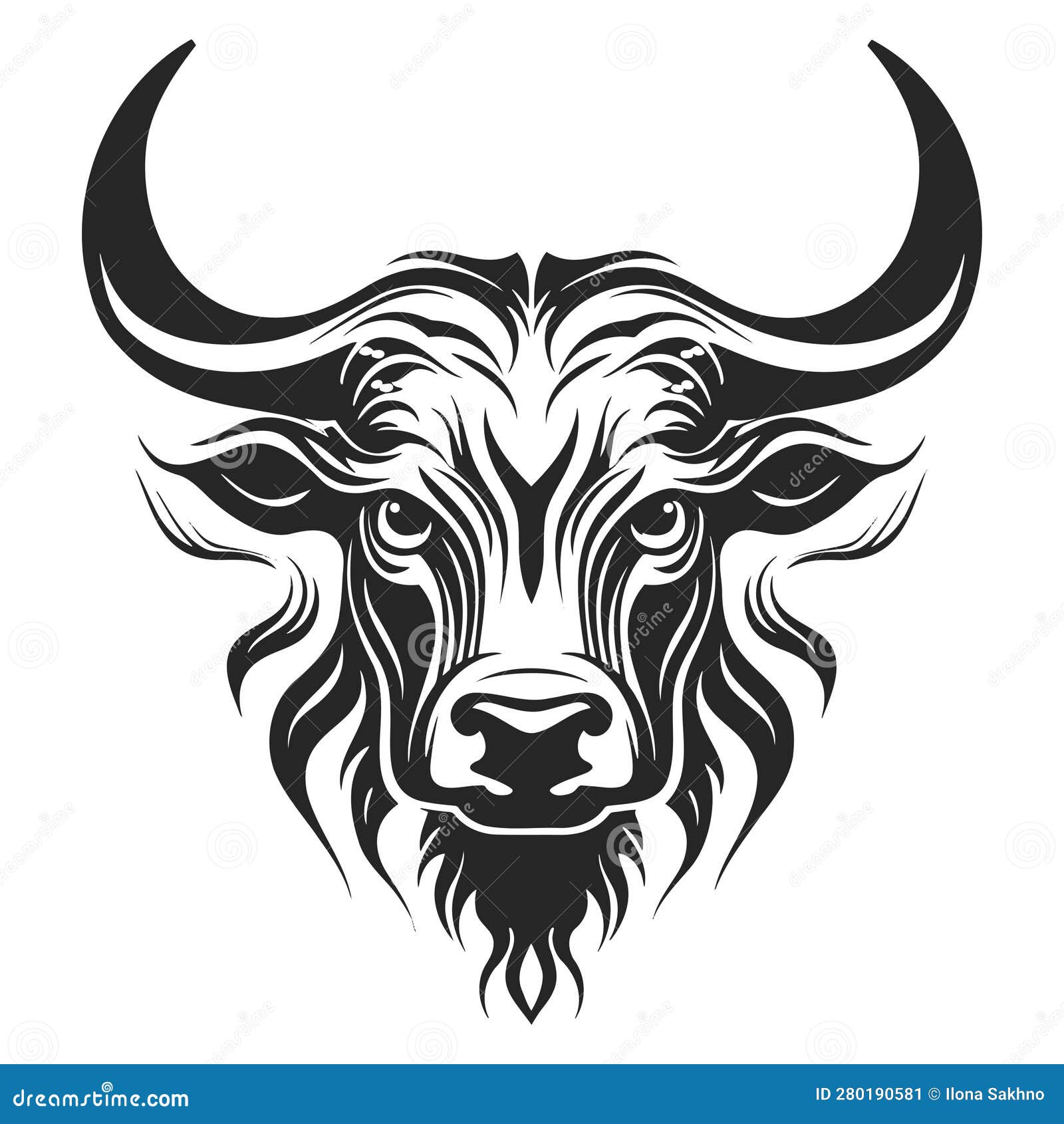 Icono Plano De Toro Simple Taurus Vector Negro Ilustración del Vector ...