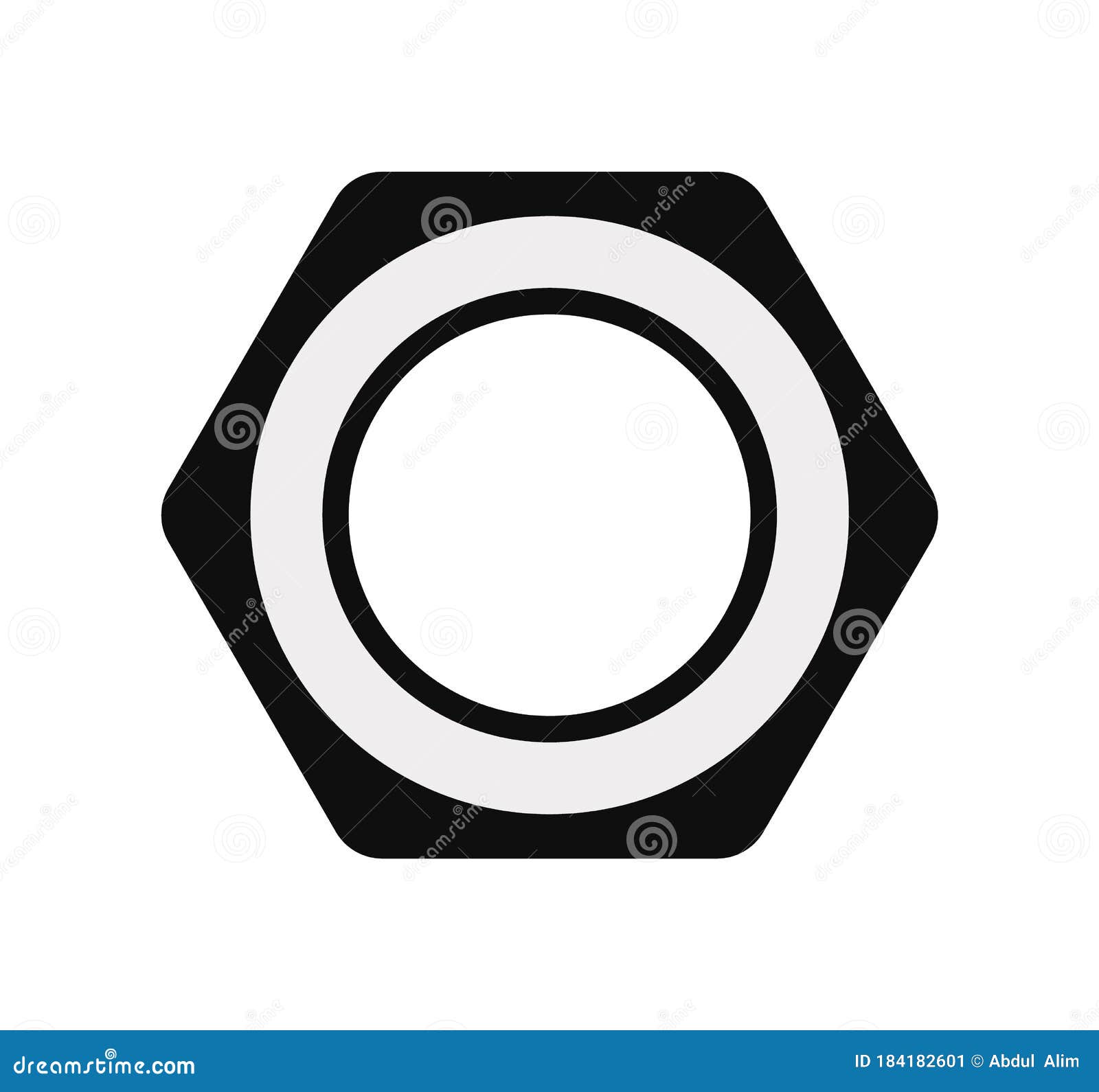 Icono Plano De Tuerca De Metal Hexagonal Ilustración del Vector ...