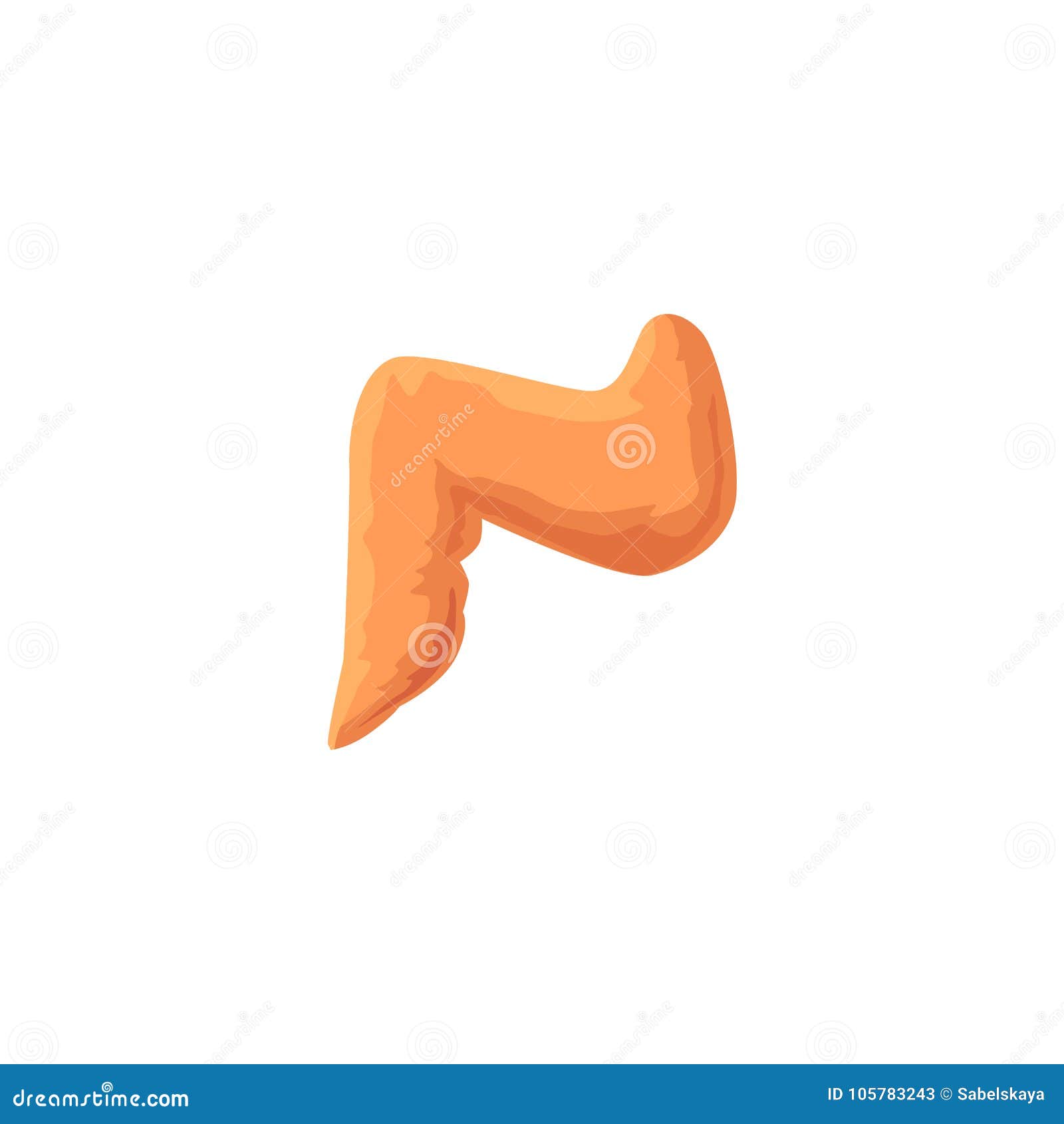 Icono Plano Del Ala De Pollo Del Vector Ilustración del Vector ...