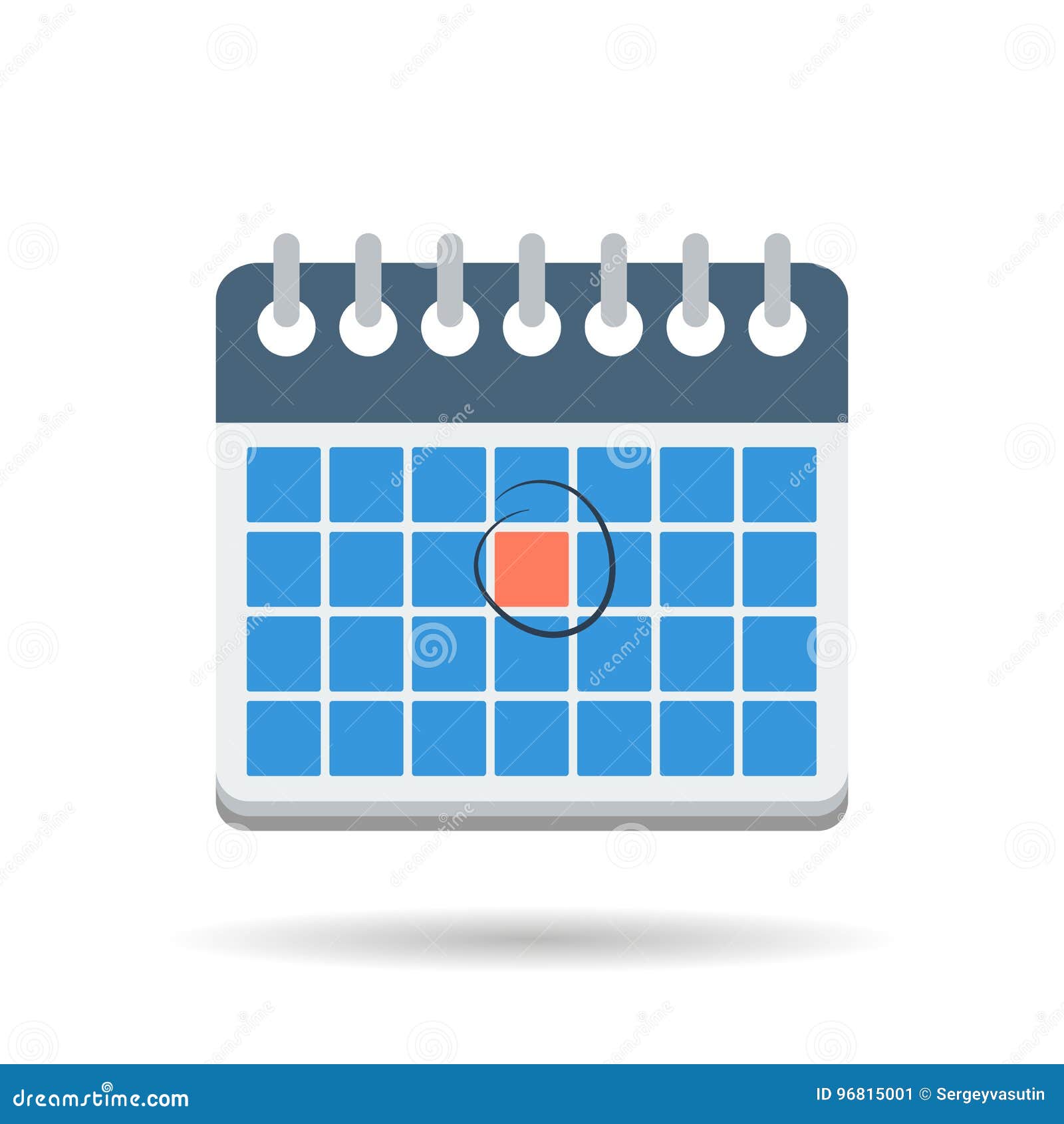 Icono Plano Del Calendario Del Mes Stock de ilustración - Ilustración ...