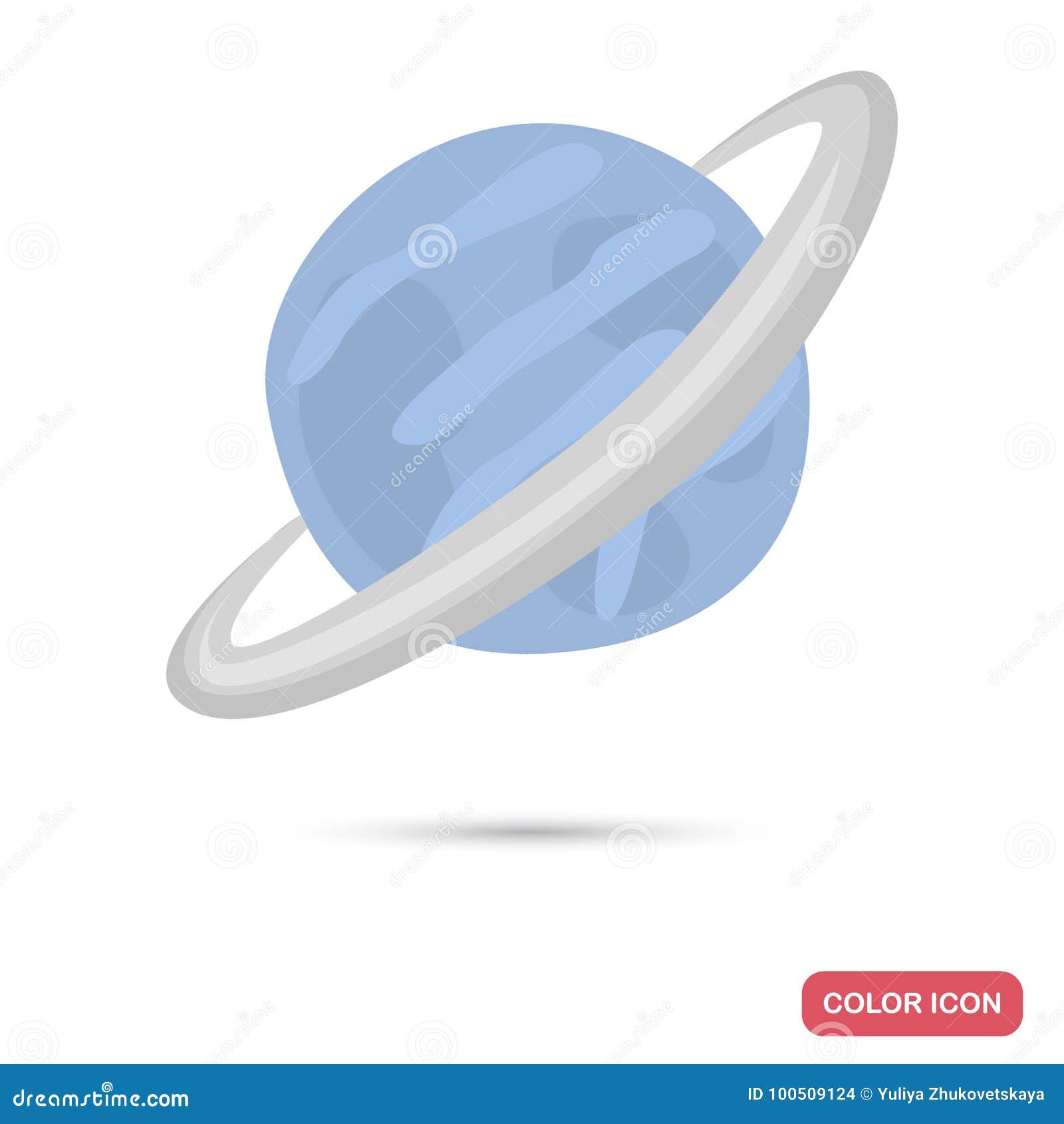 Icono Plano Del Color Del Planeta De Urano Ilustración del Vector ...