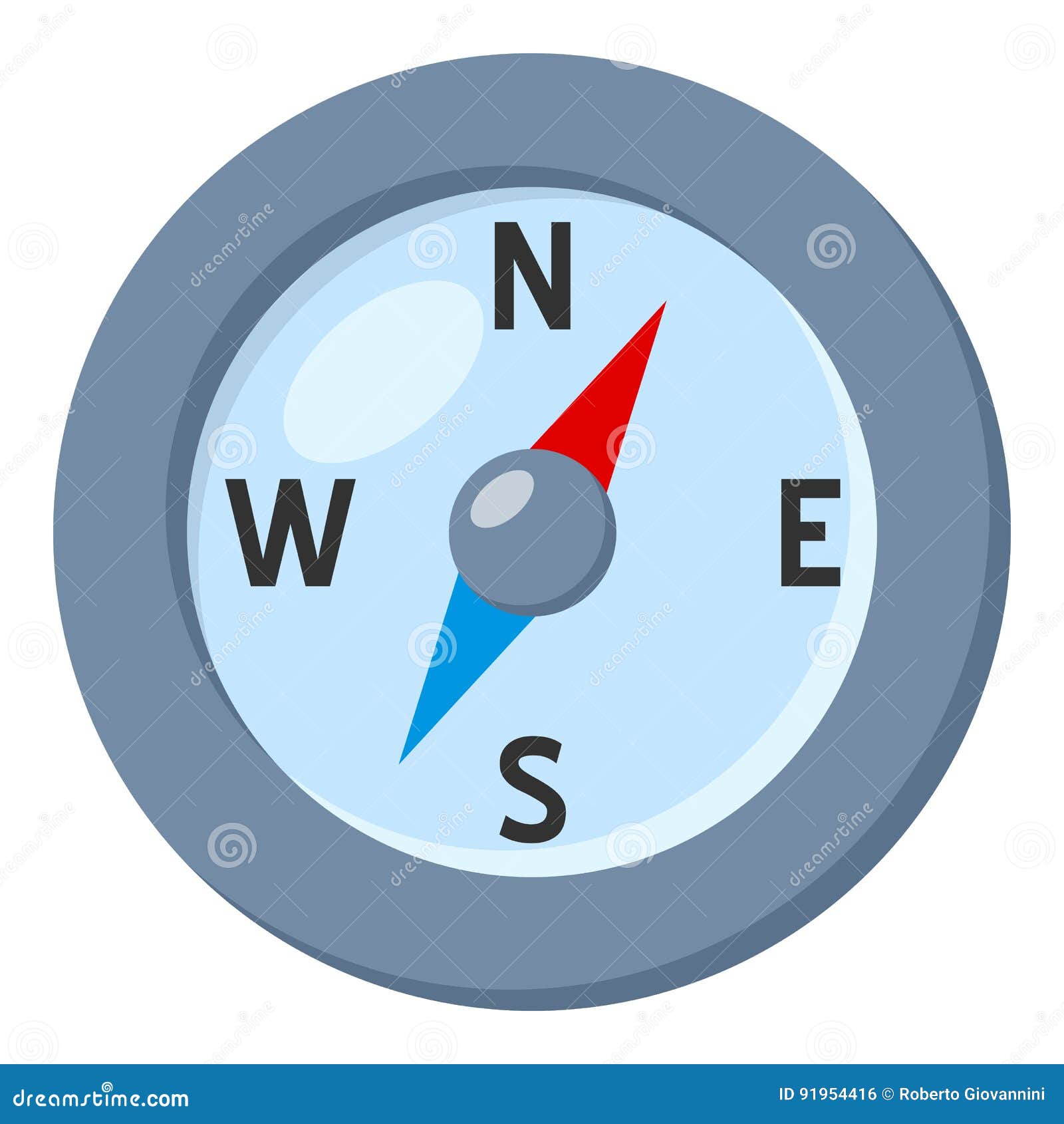 Icono Plano Del Compás Aislado En Blanco Ilustración del Vector ...