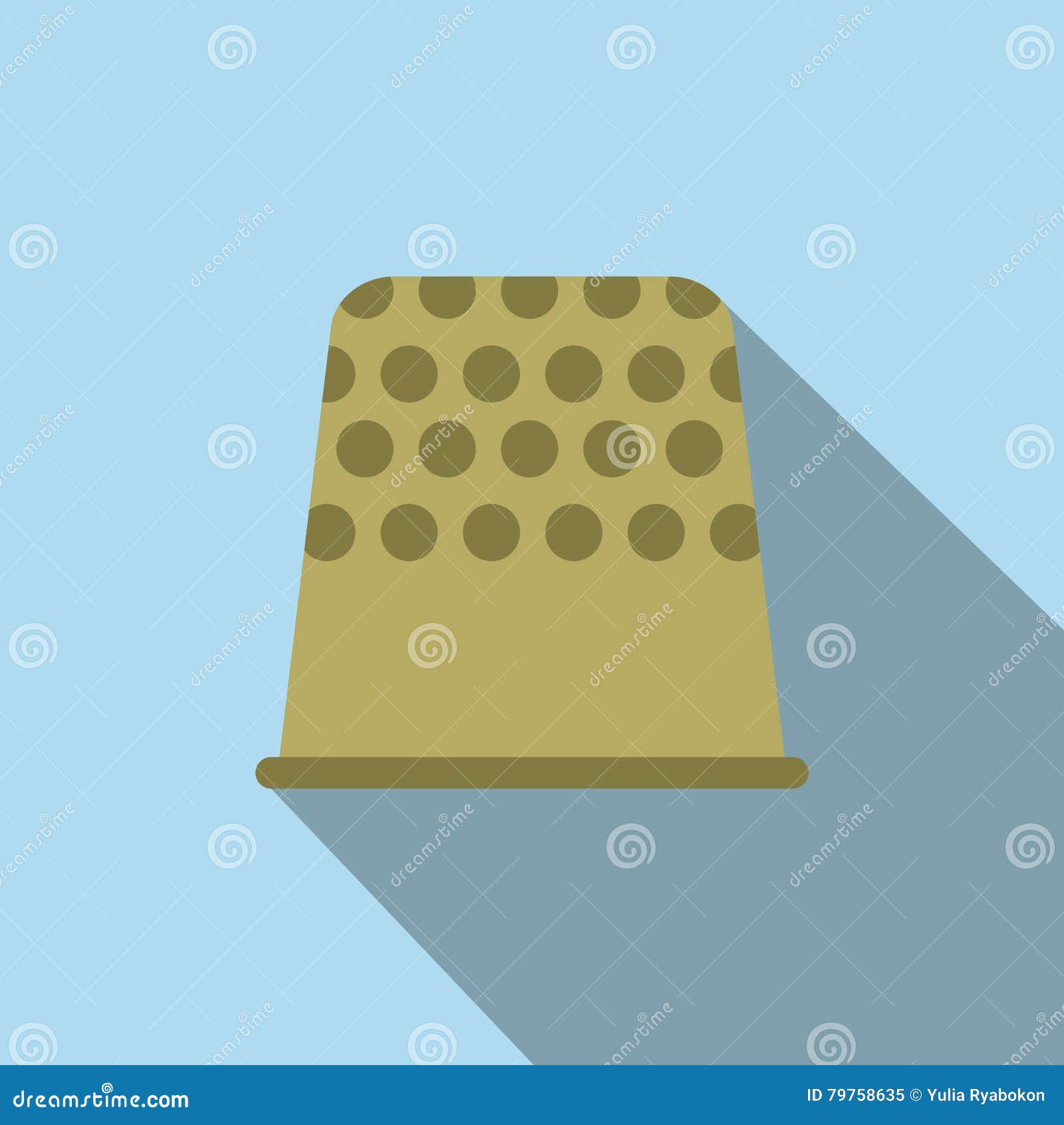 Icono plano del dedal ilustración del vector. Ilustración de cosa ...