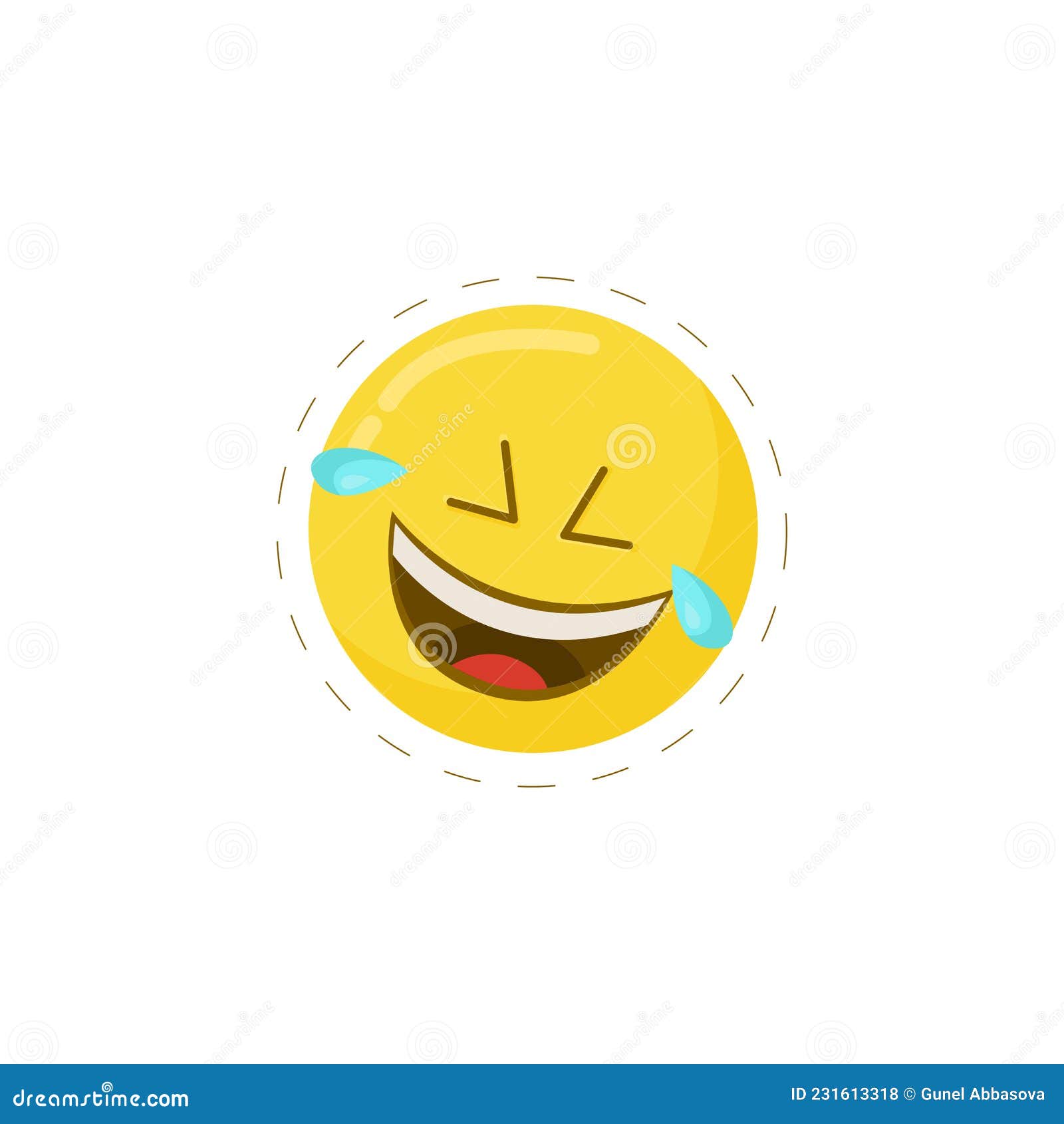 Icono Plano Del Emoticono De Risa Stock de ilustración - Ilustración de ...
