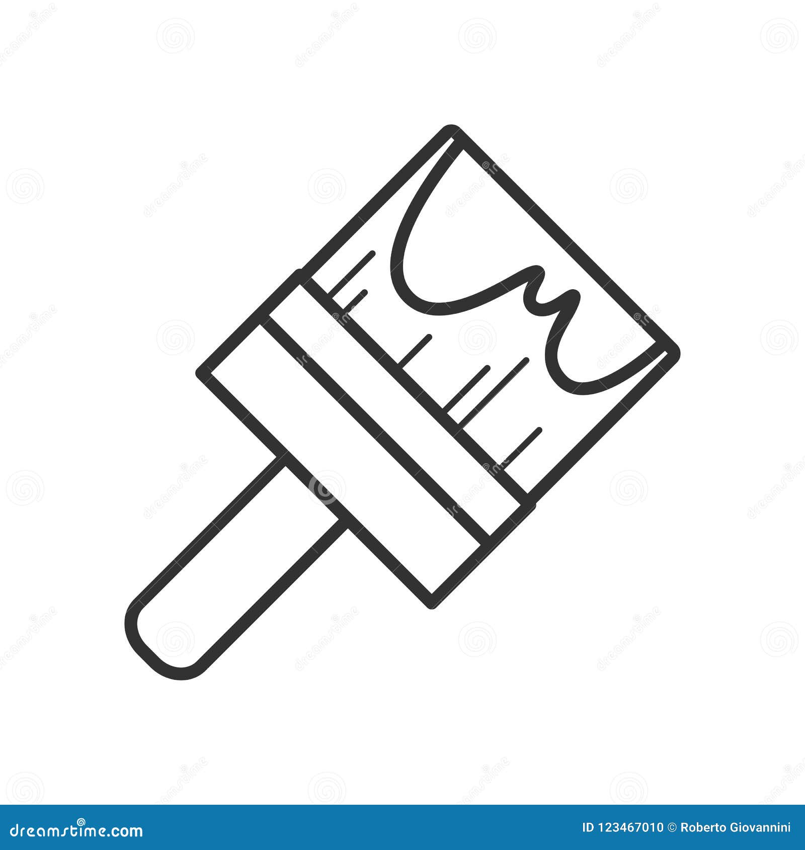 Icono Plano Del Esquema De La Brocha En Blanco Ilustración del Vector ...