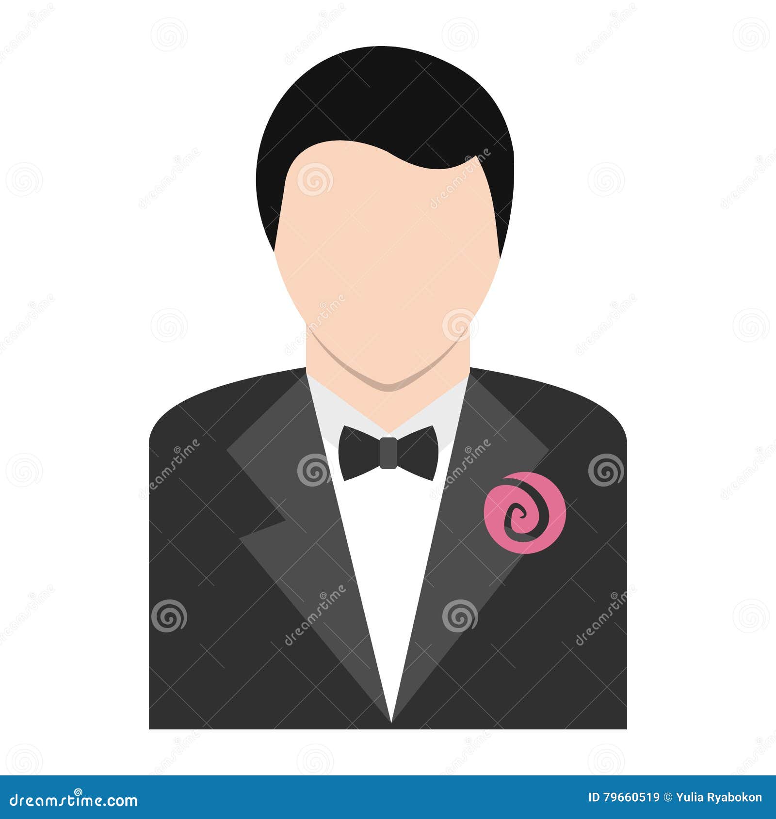 Icono plano del novio ilustración del vector. Ilustración de marido ...