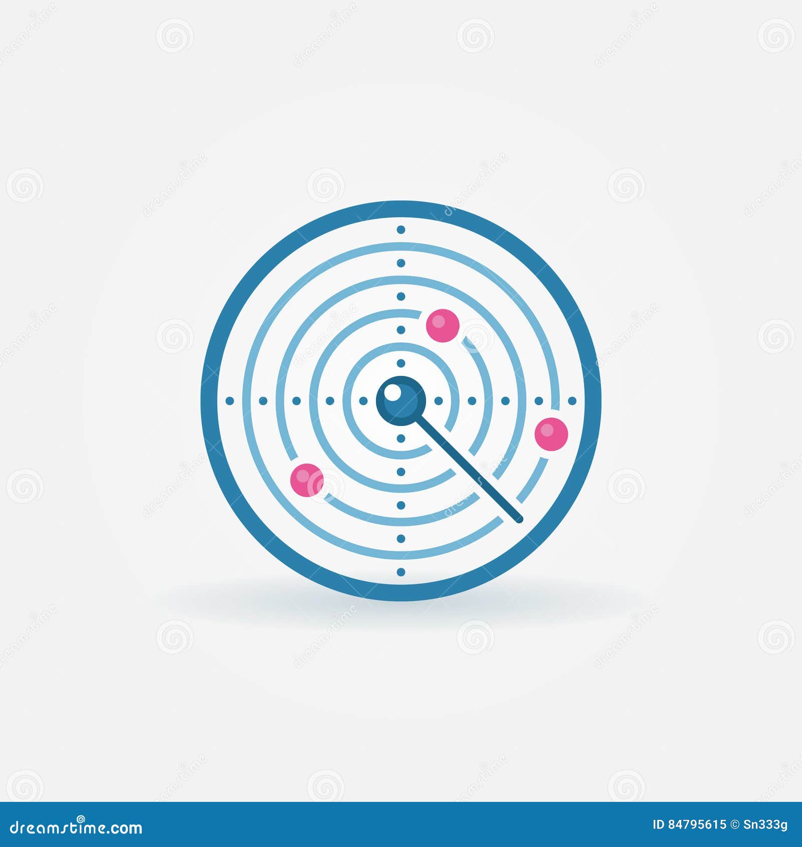 Icono plano del radar ilustración del vector. Ilustración de insignia ...