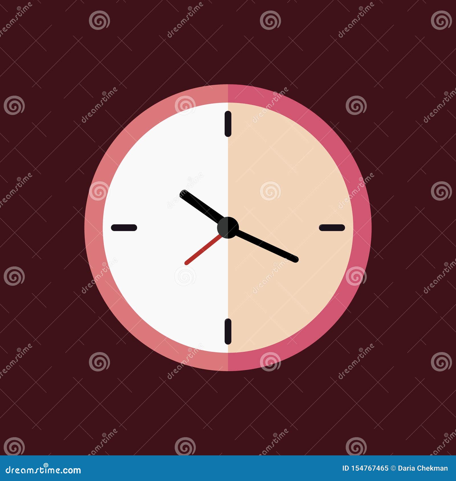Icono Plano Del Reloj Del Rosa Ilustraci?n Del Vector Stock de ...