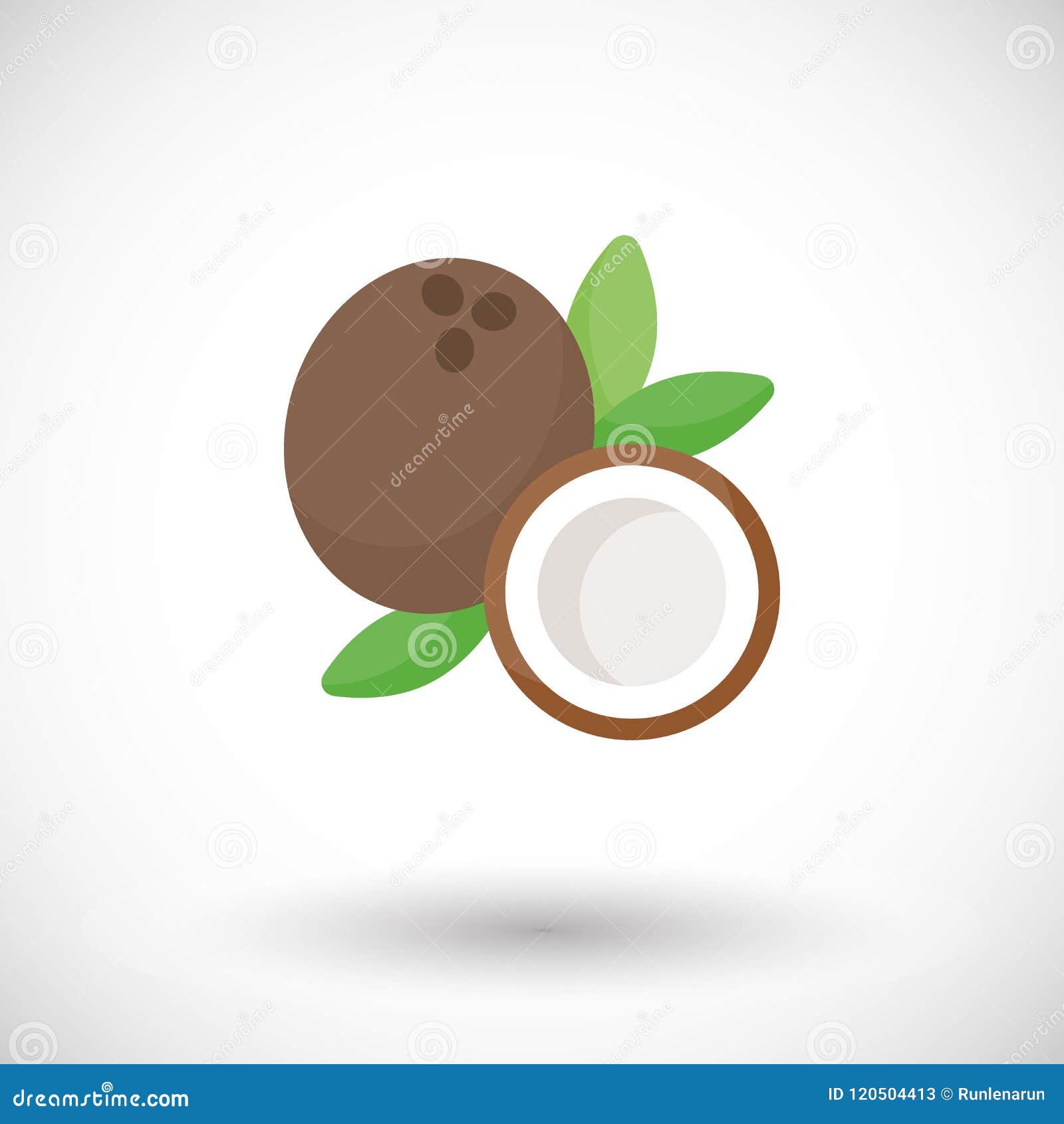 Icono Plano Del Vector Del Coco Stock de ilustración - Ilustración de ...