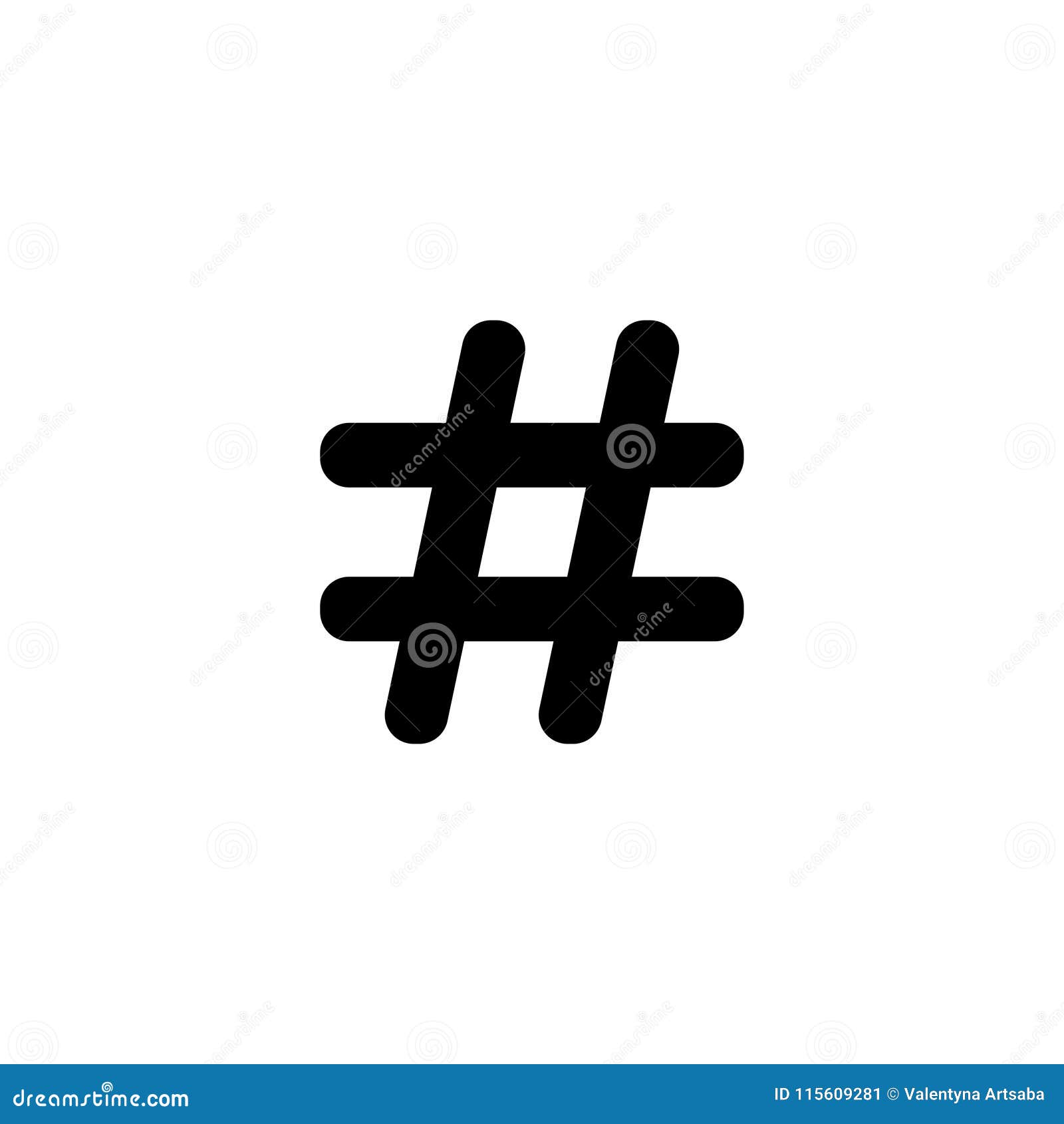 Icono Plano Del Vector De Hashtag Ilustración del Vector - Ilustración ...