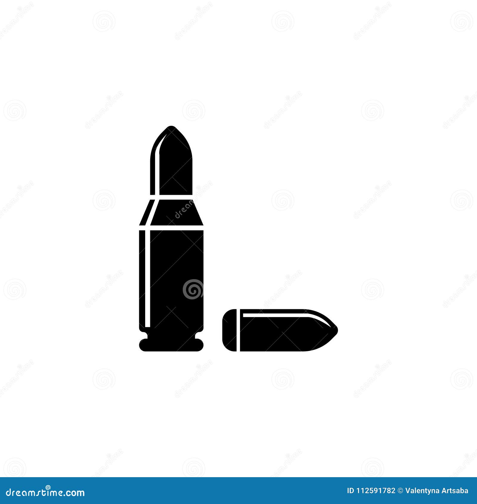 Icono Plano Del Vector De La Bala De La Munición Ilustración del Vector ...